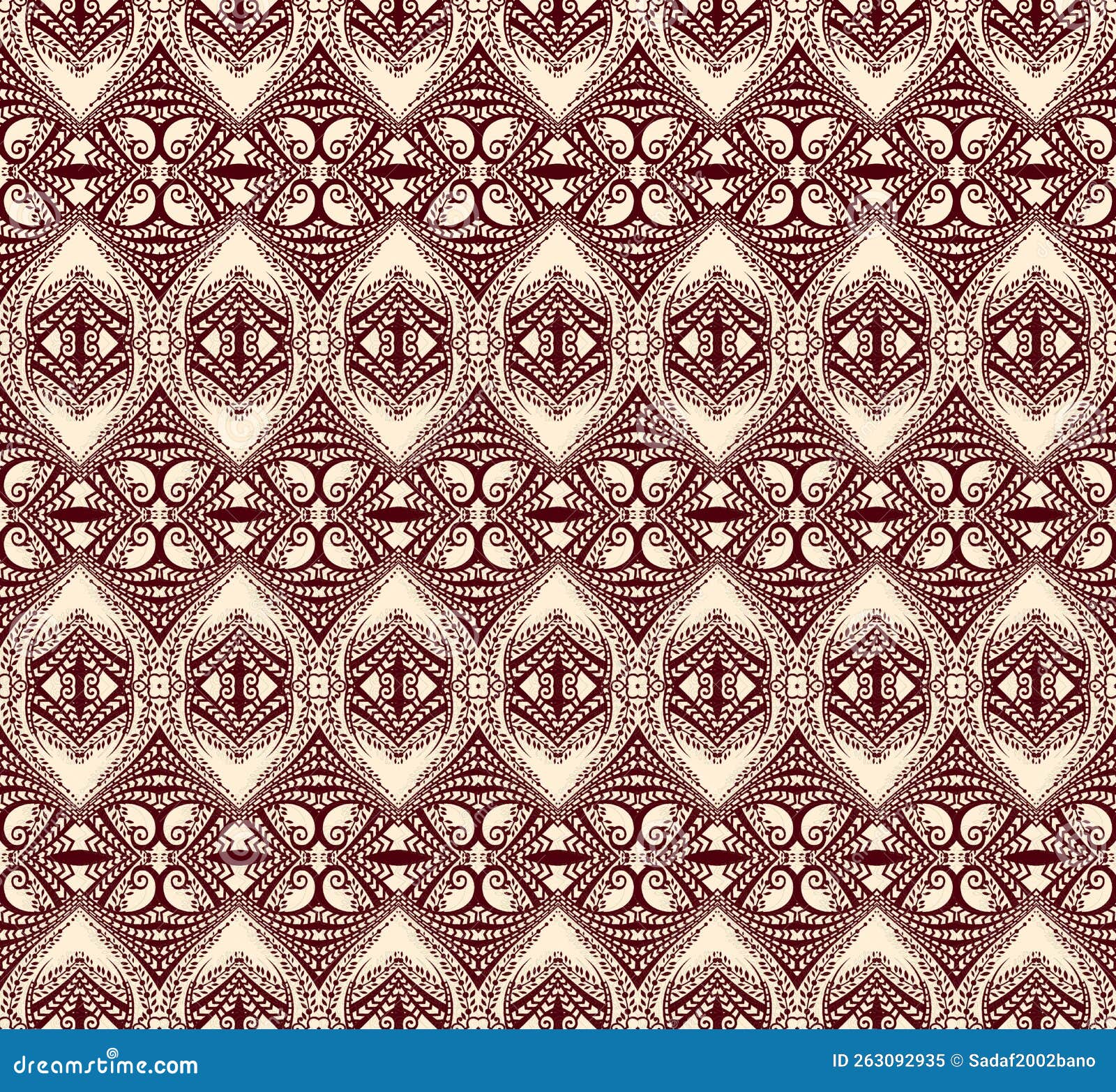 Oriental Ethnic Design Lattice Seamless Pattern Vector Abstract ...