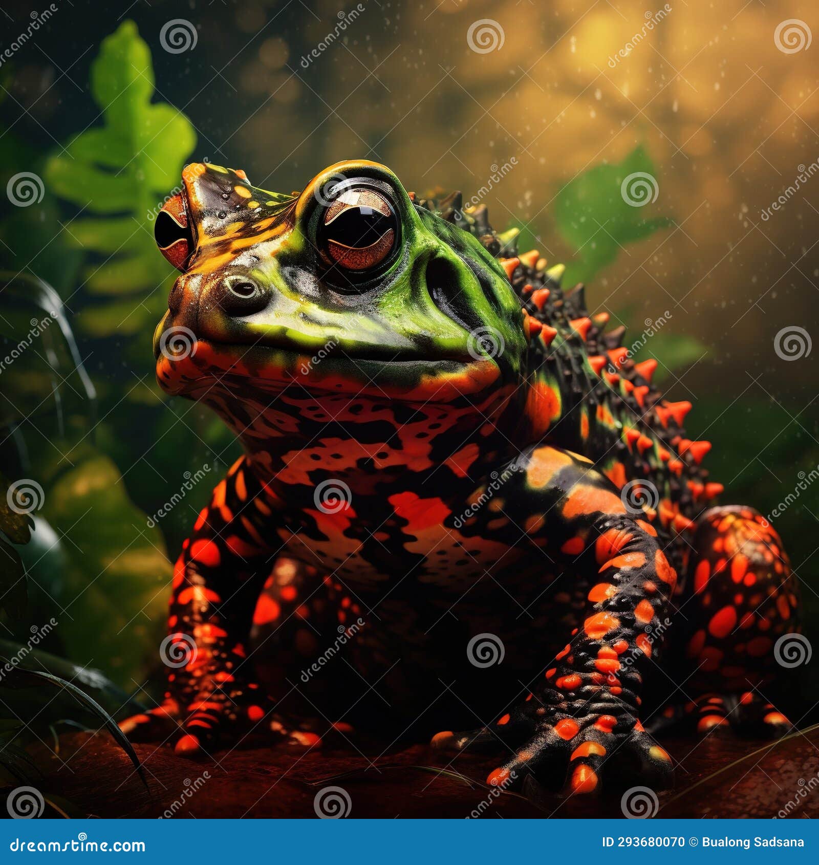 Oriental Fire Bellied Toad Green Stock Illustration - Illustration of ...