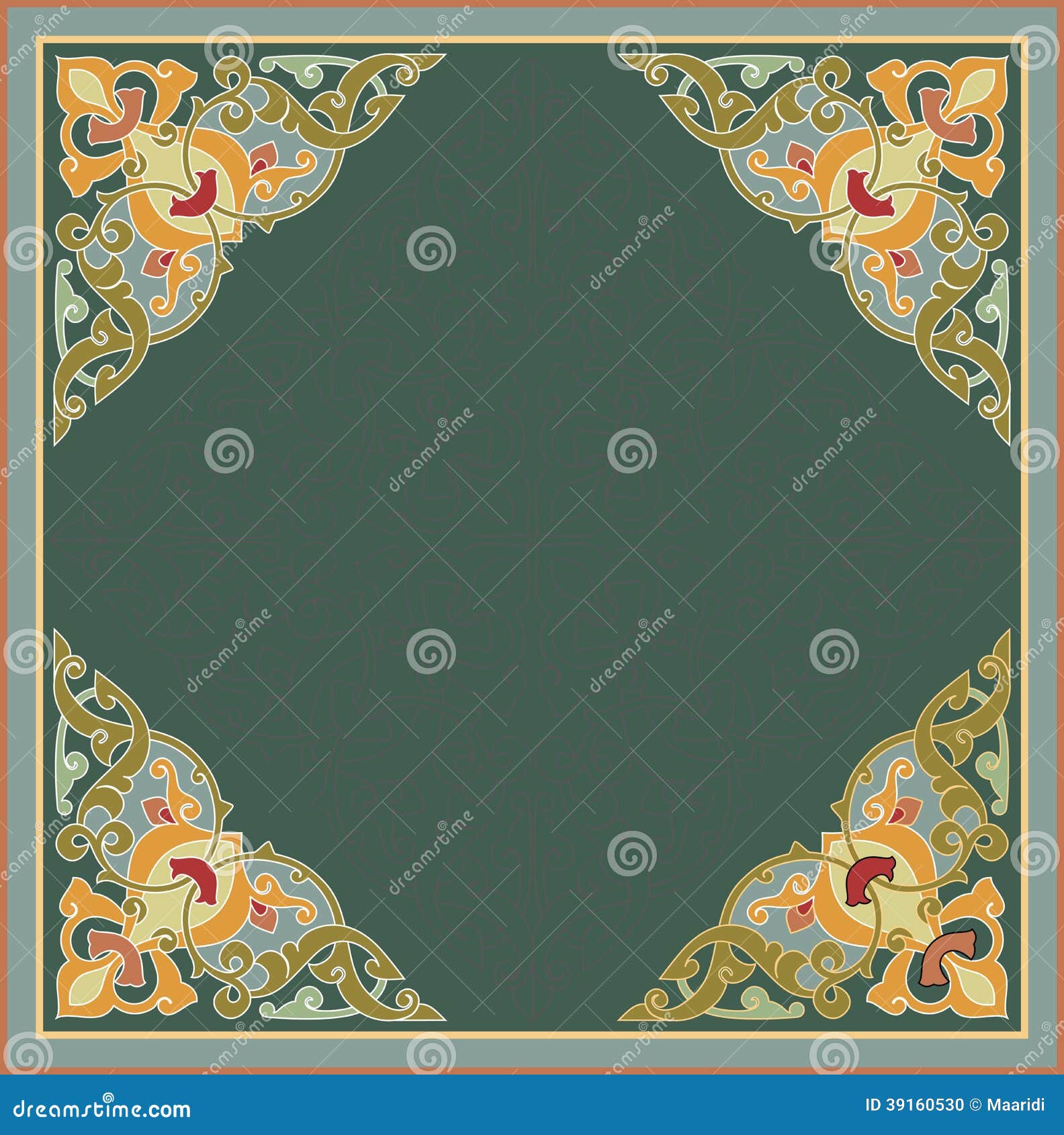 Oriental garnished frame stock vector. Illustration of eastern - 39160530