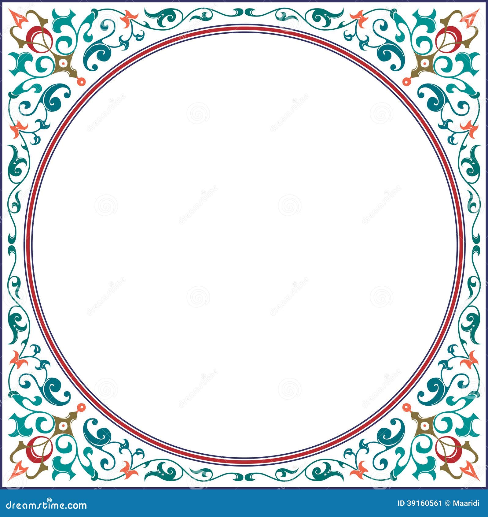 Oriental garnished frame stock vector. Illustration of frame - 39160561