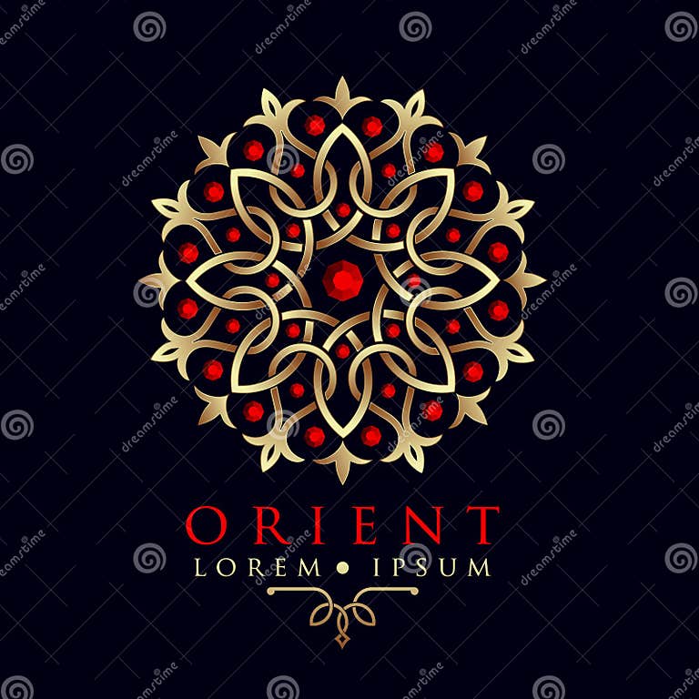 Oriental Geometric Design Asia Pattern Logo Template. Stock Vector ...