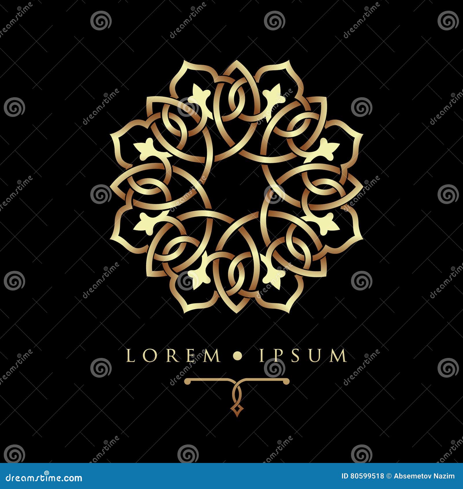 Oriental Geometric Design Spa Pattern Logo Template. Stock Vector ...