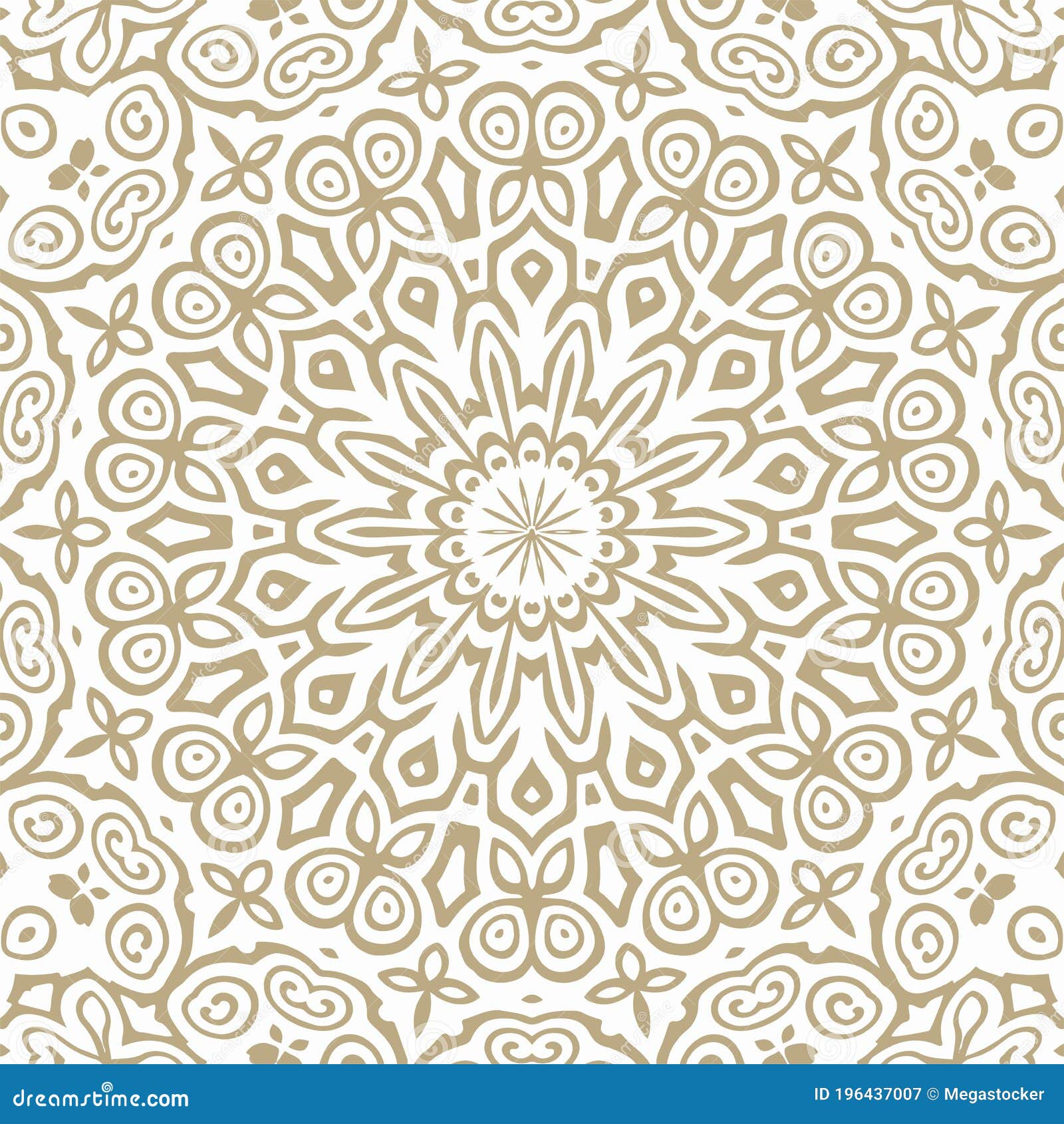 Oriental Gold Pattern - Seamless Vector Stock Vector - Illustration of ...