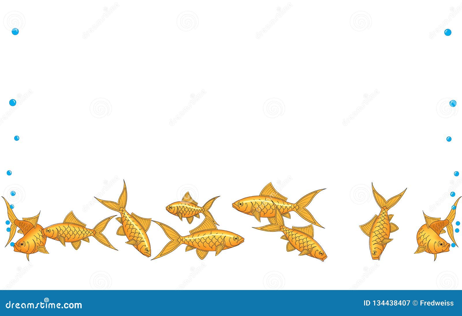 Oriental Goldfish Border Vector Illustration Stock Vector ...