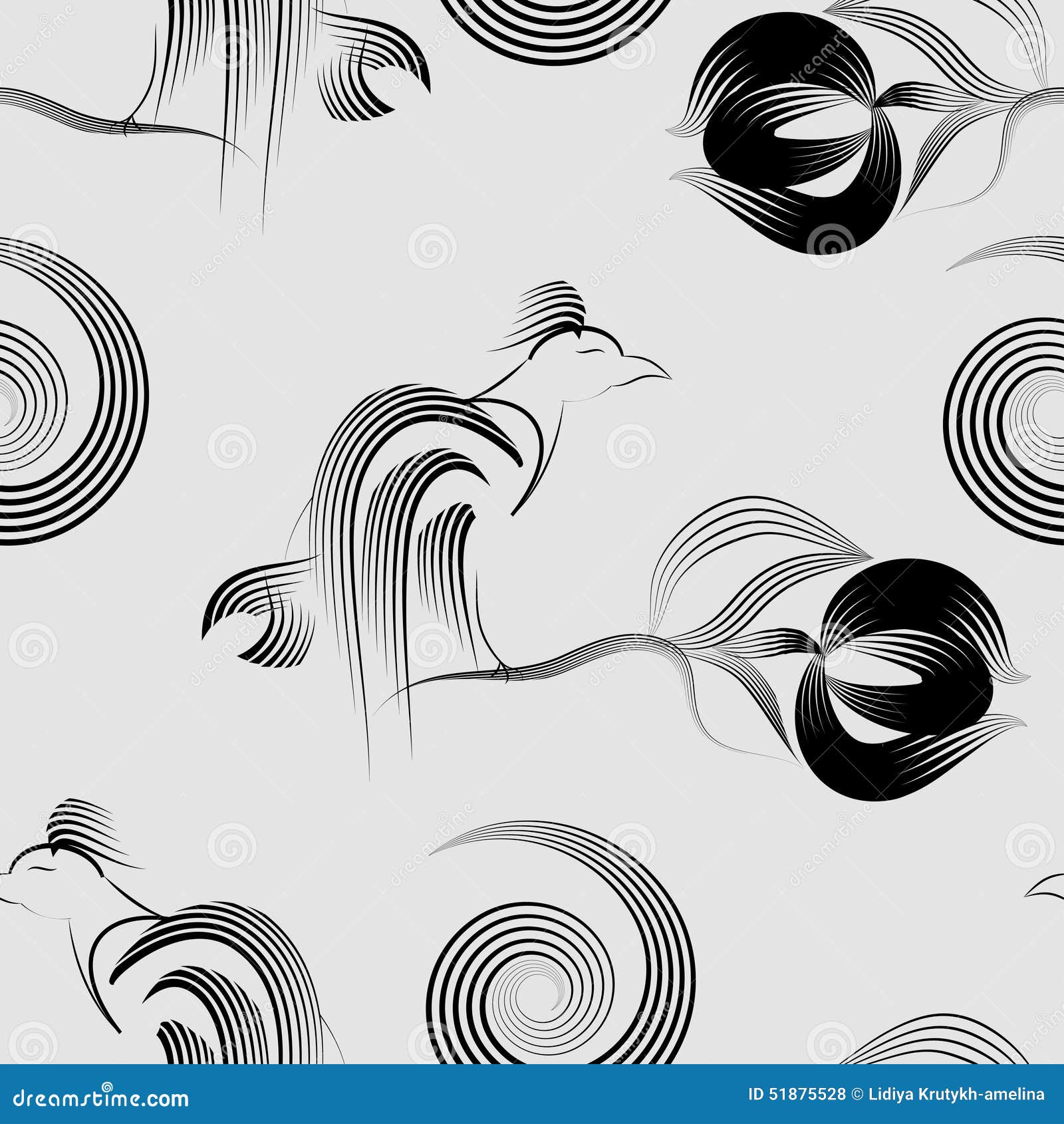 Oriental Graphic Seamless Pattern Stock Vector - Illustration of ...