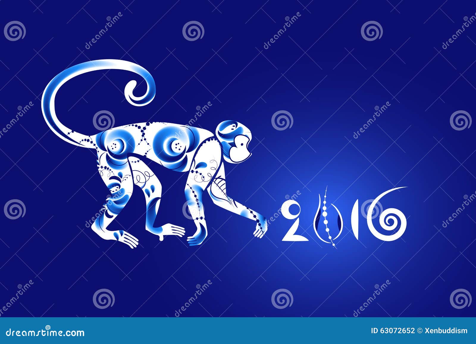 Oriental Horoscope, Year of the Monkey Stock Illustration ...