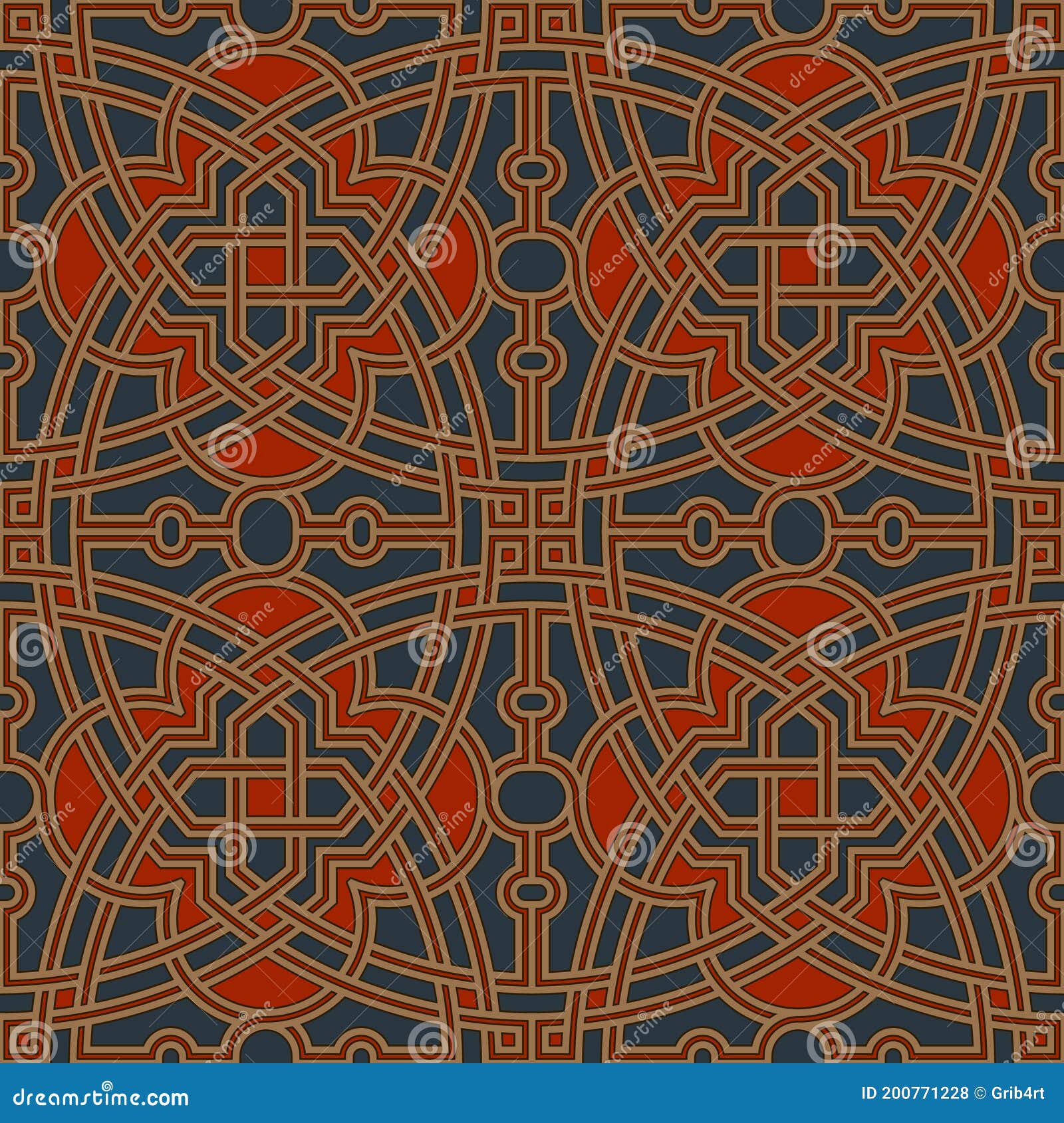 Oriental Islamic Motif. Moorish Moresque Seamless Pattern Stock Vector ...