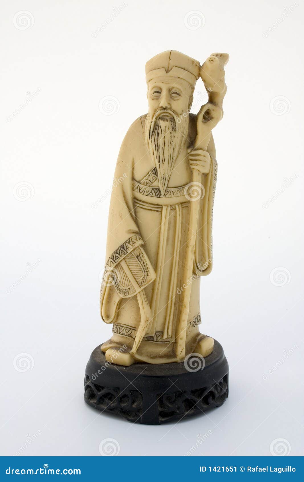 Oriental ivory statuette stock image. Image of black, chinese - 1421651