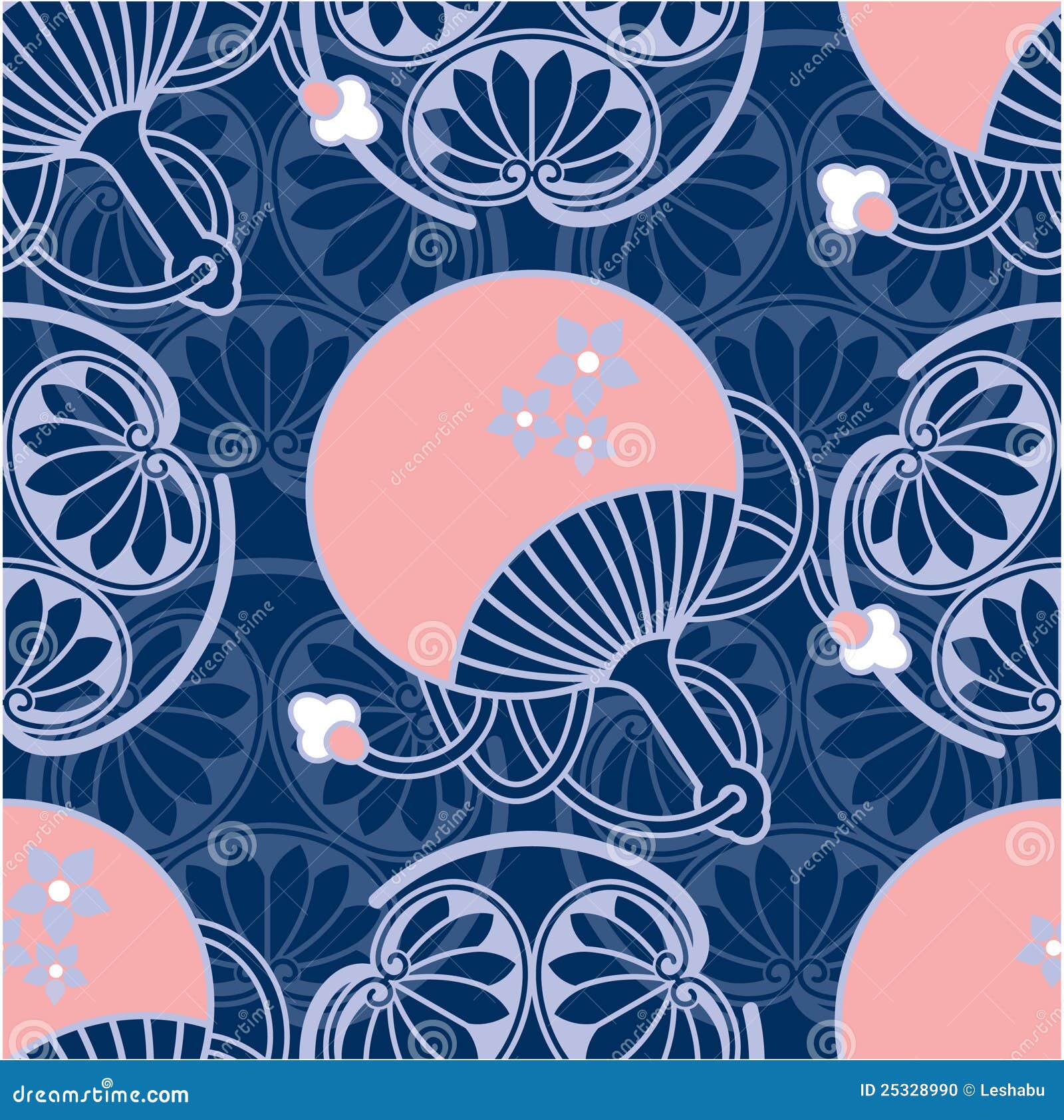 Oriental - Japanese - Seamless Pattern Stock Vector - Illustration of ...