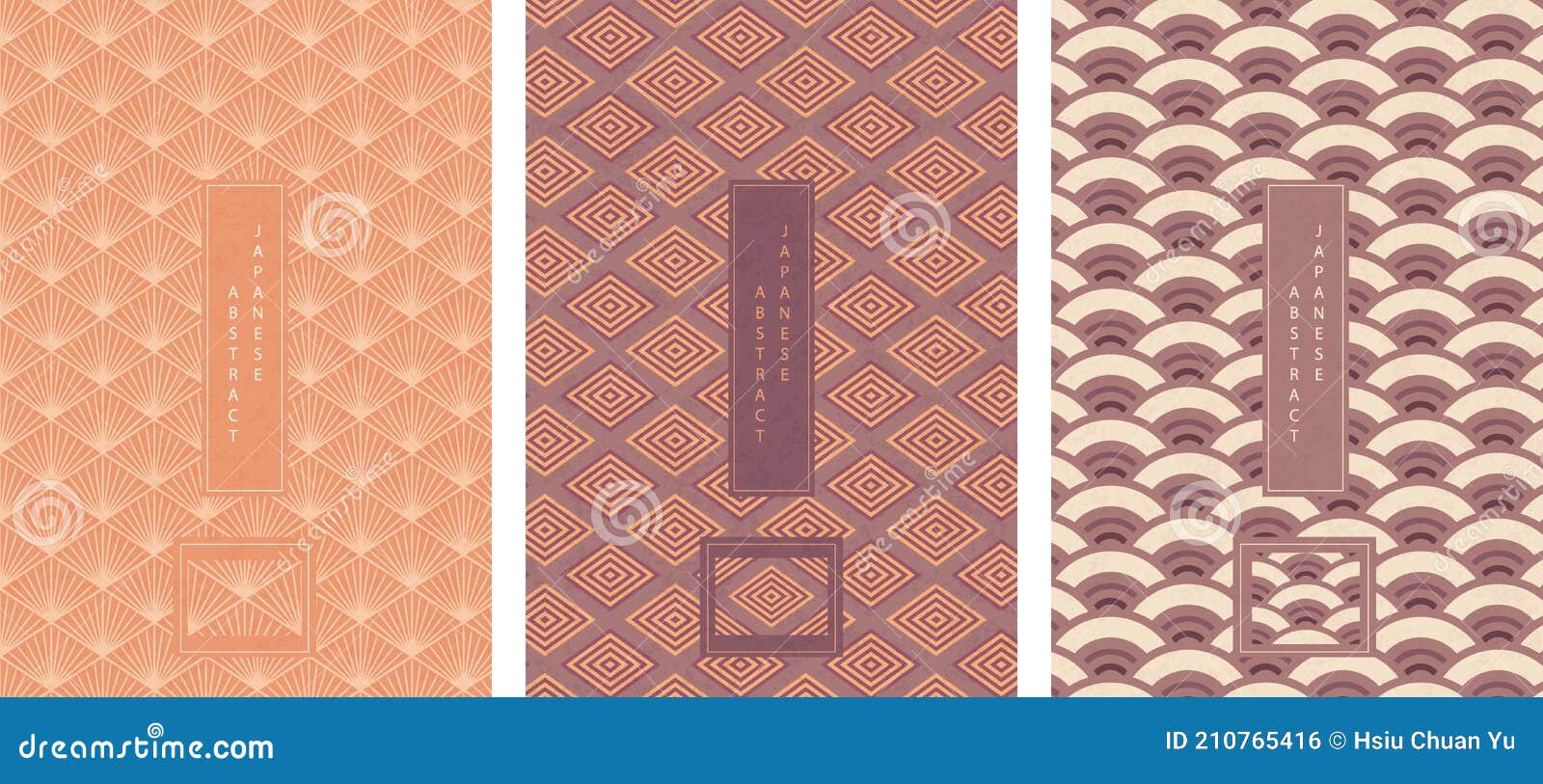 Oriental Japanese Style Abstract Seamless Pattern Background Design ...