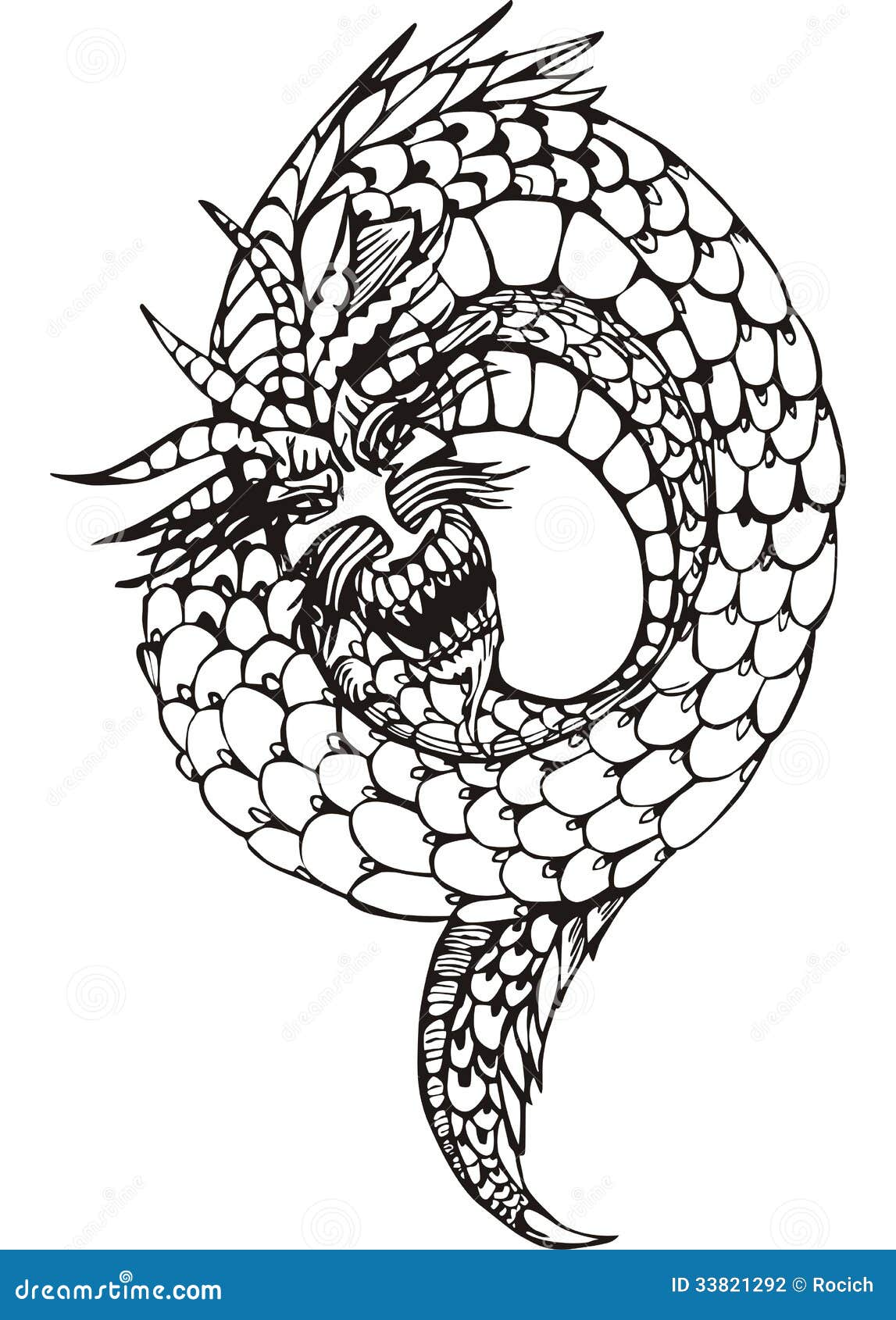 Oriental Legless Dragon Worm Stock Vector - Illustration of mythology ...