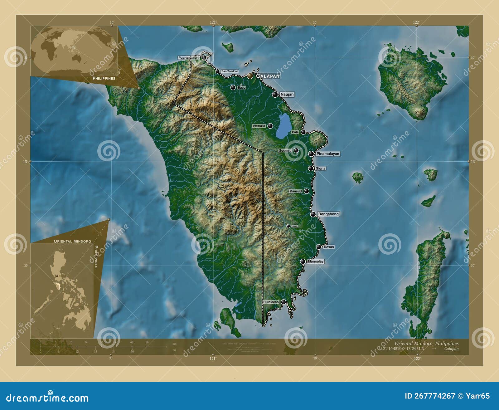Oriental Mindoro, Philippines. Physical. Labelled Points of Citi Stock ...