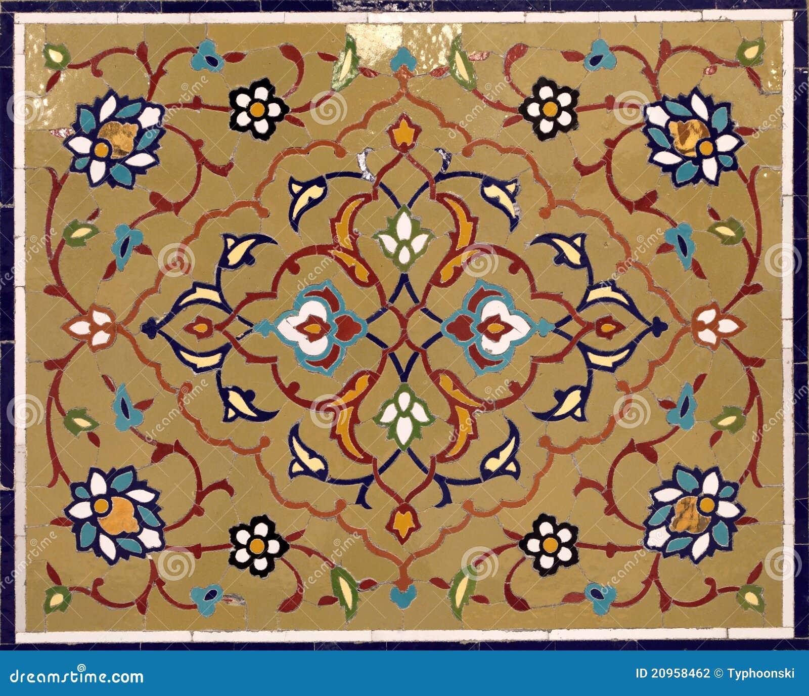 Oriental mosaic decoration stock photo. Image of mosaic - 20958462