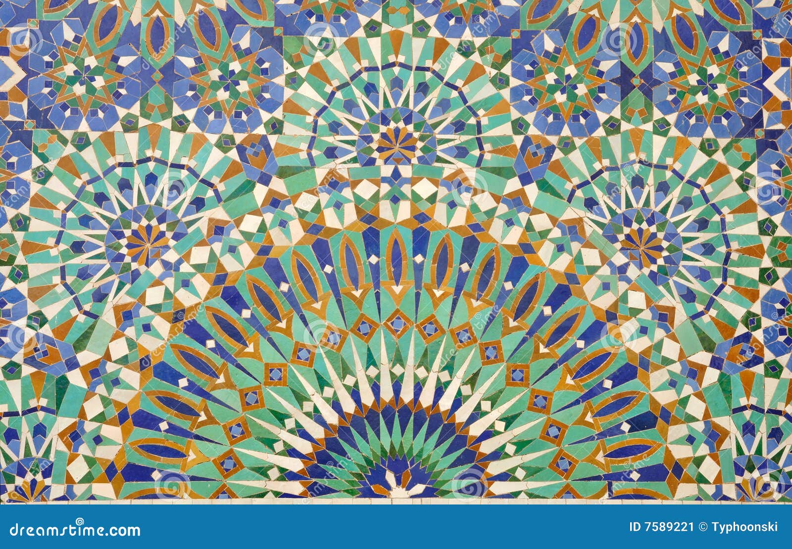 Oriental mosaic decoration stock image. Image of detail - 7589221