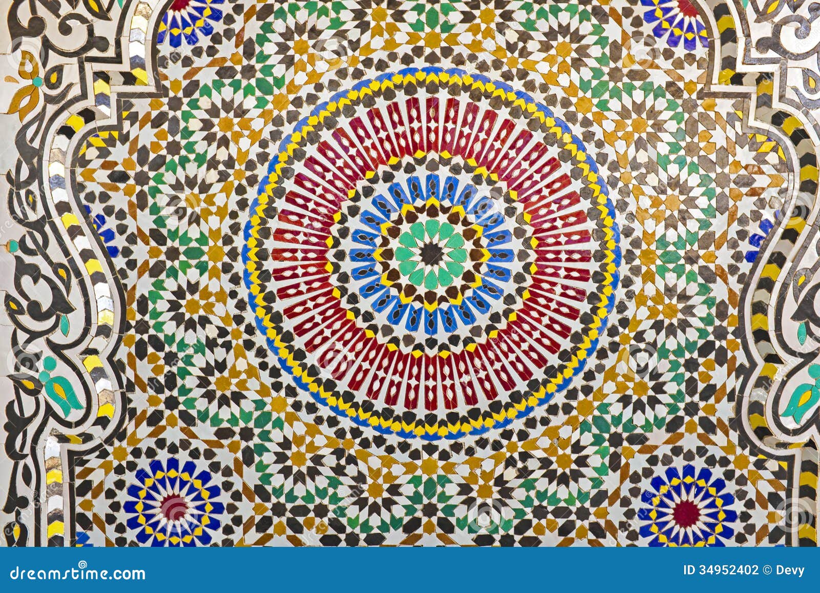 Oriental Mosaic in Morocco stock photo. Image of ornament - 34952402