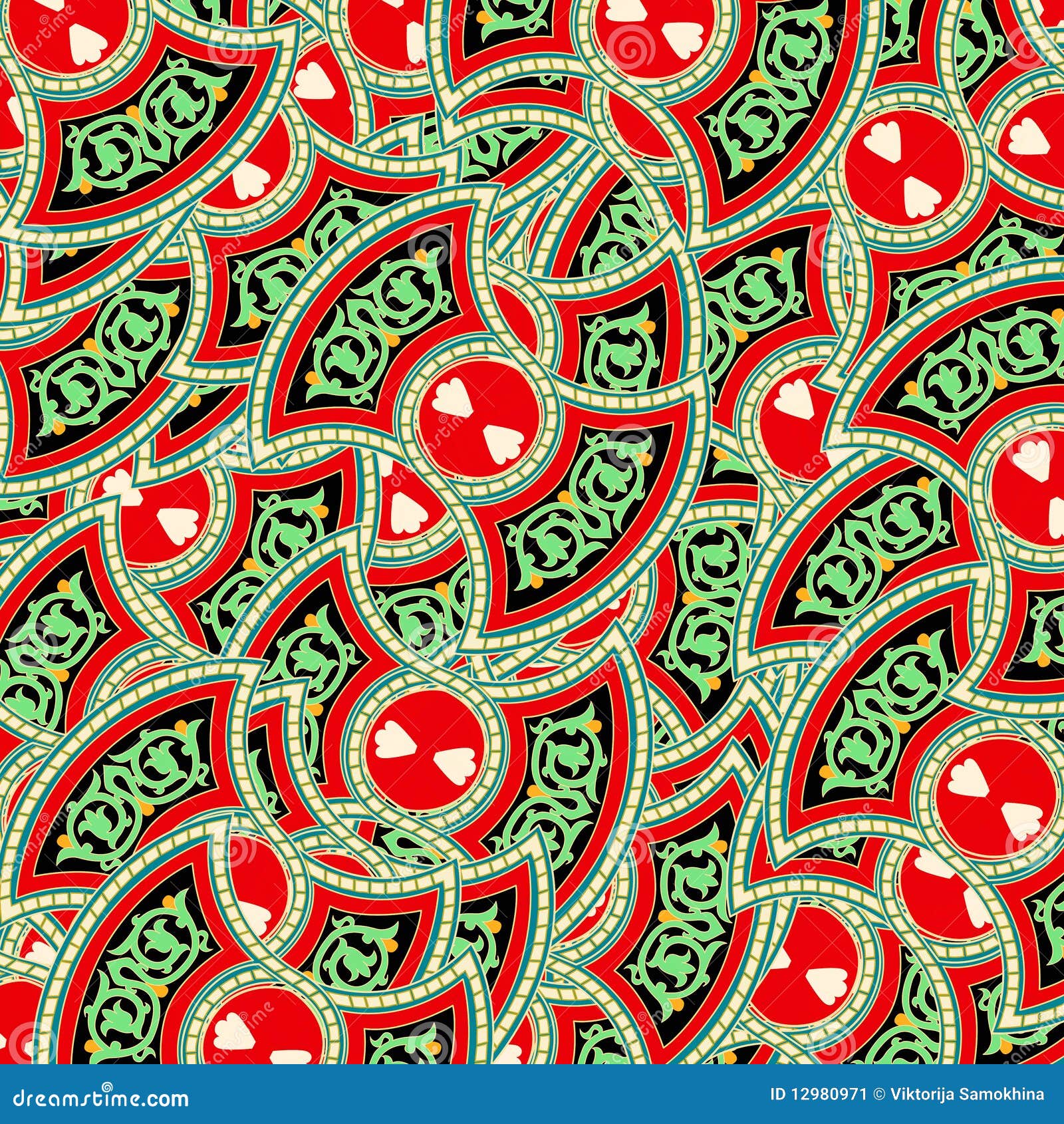 Oriental pattern stock illustration. Illustration of flower - 12980971