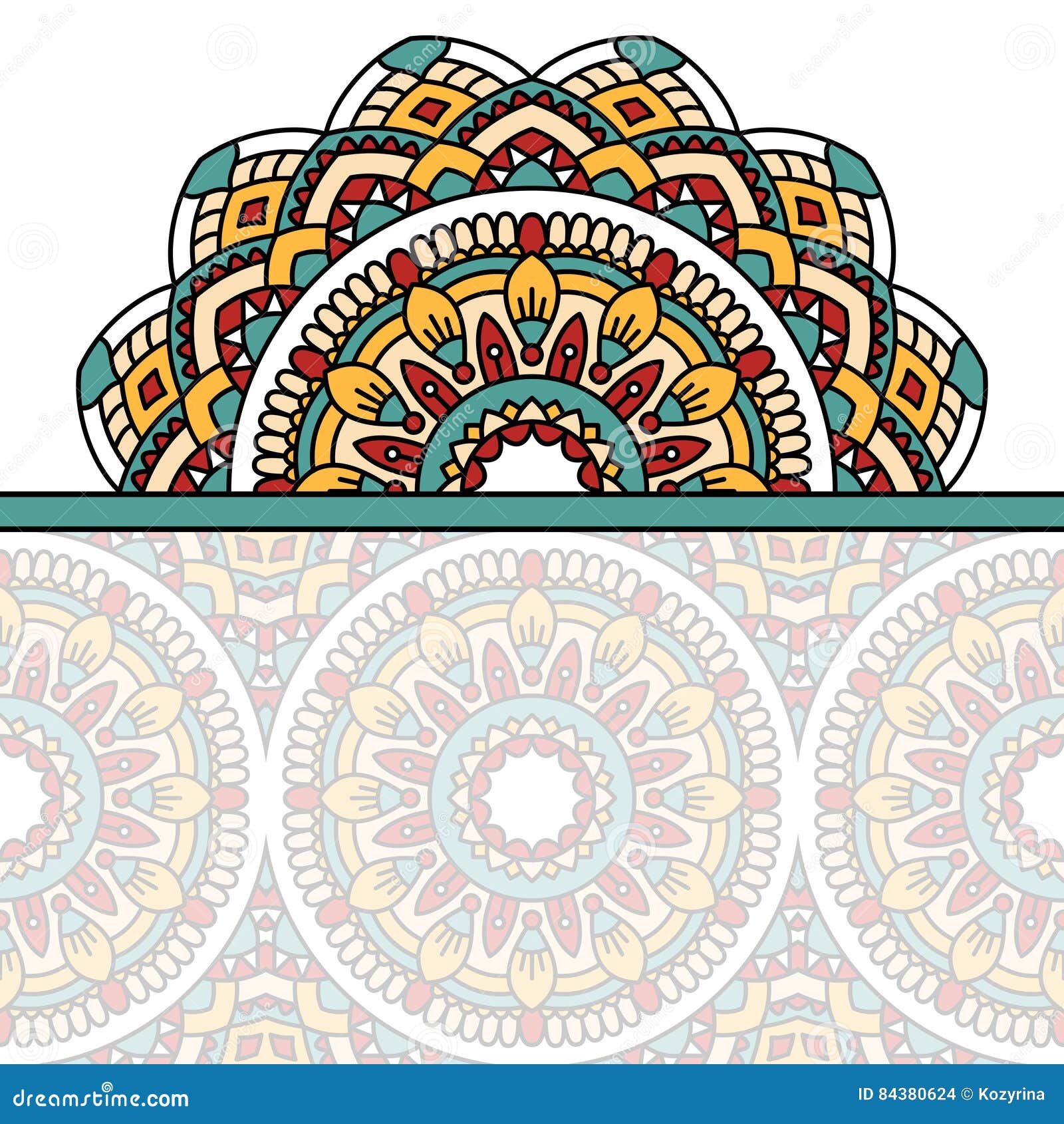 Oriental Pattern with Mandala.. Stock Vector - Illustration of frame ...