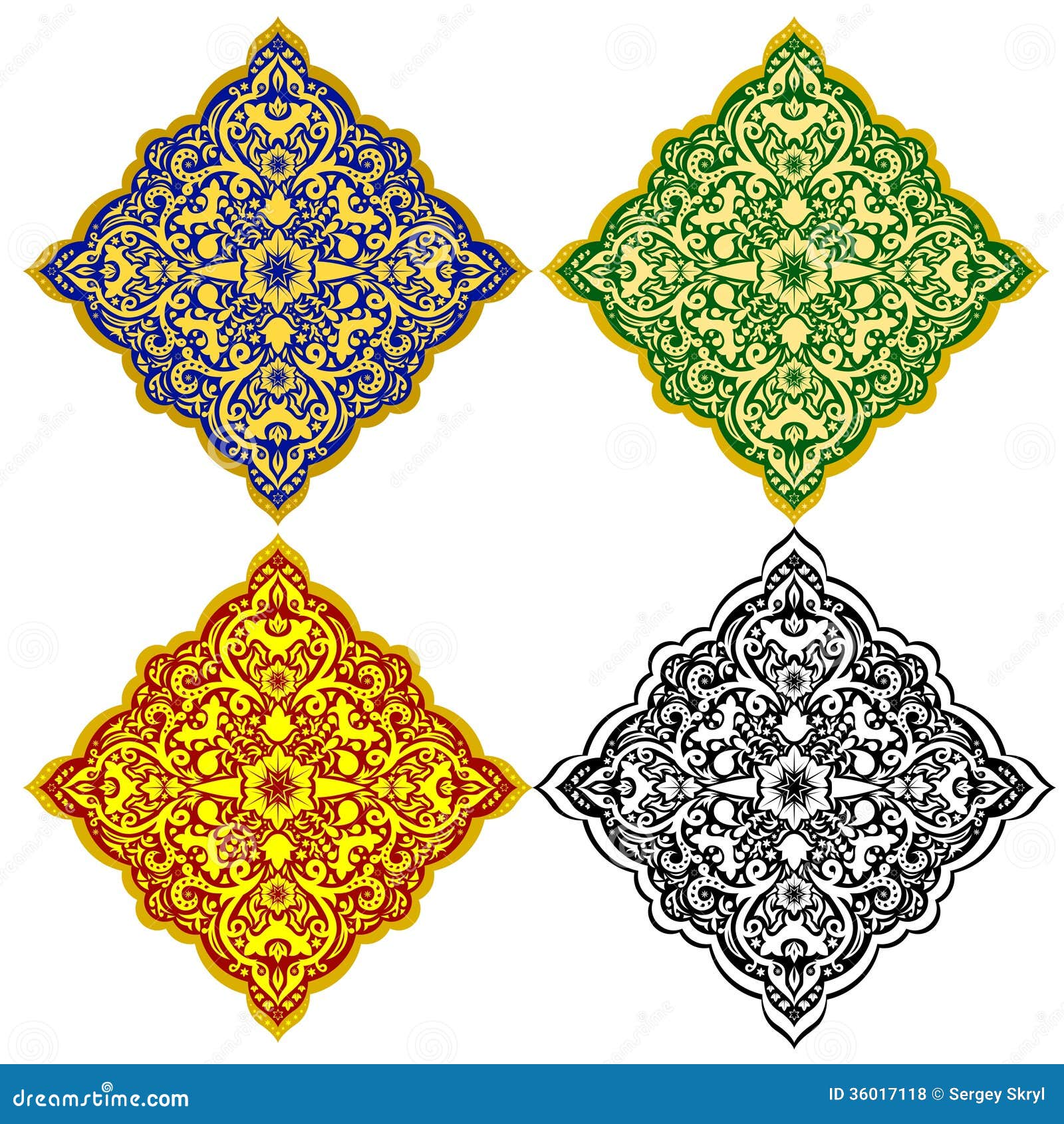 Oriental patterns-1 stock vector. Illustration of pattern - 36017118