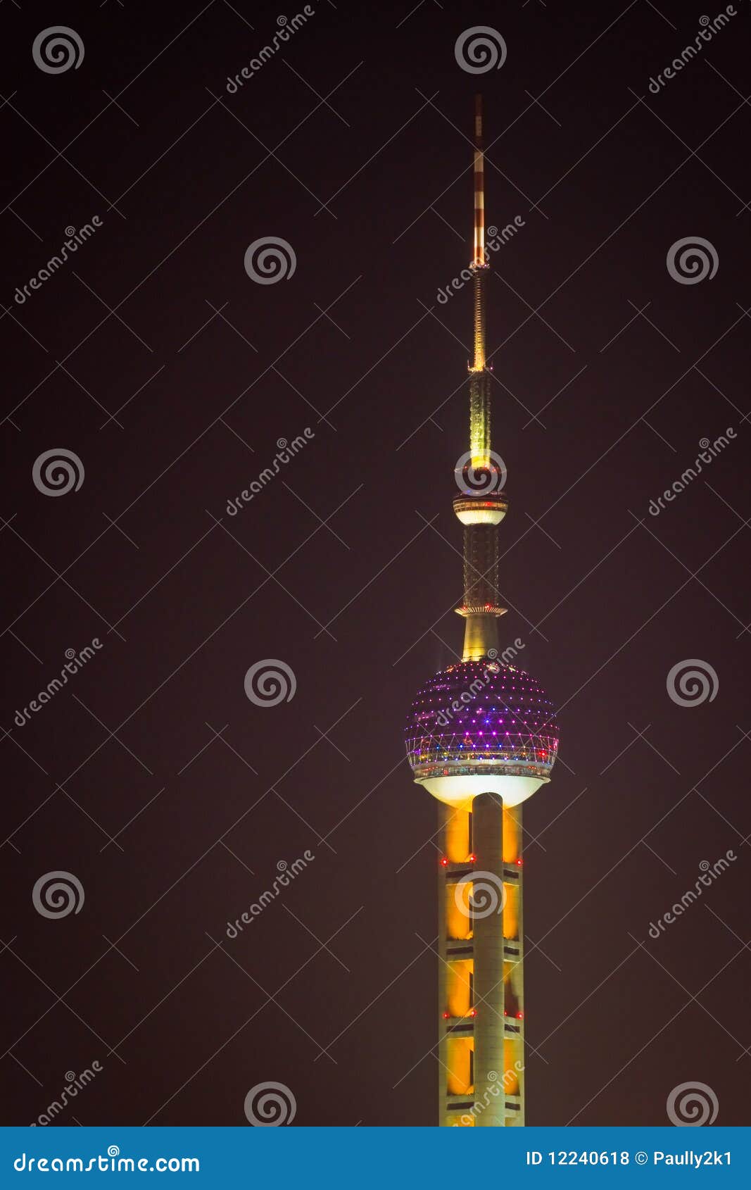 Pearl Tower At Night Royalty-Free Stock Photography | CartoonDealer.com ...