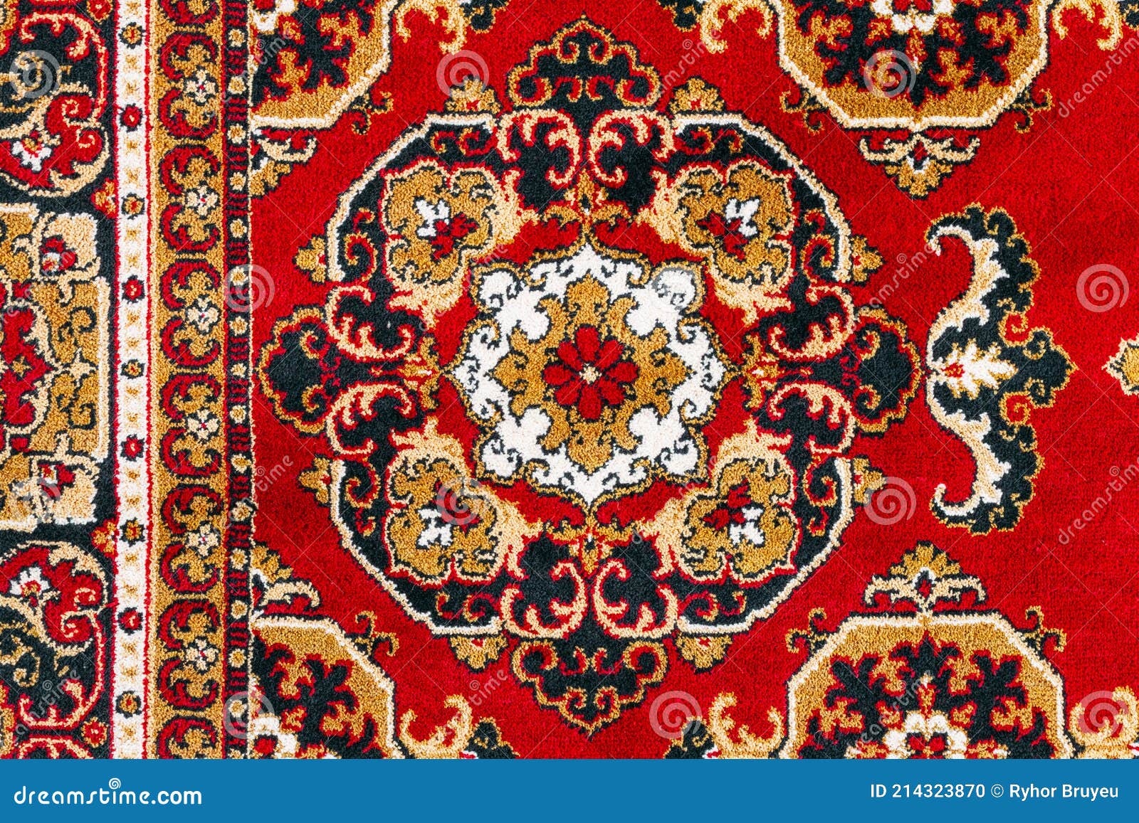 Oriental Persian Carpet Texture Background With East Patterns. Royalty ...