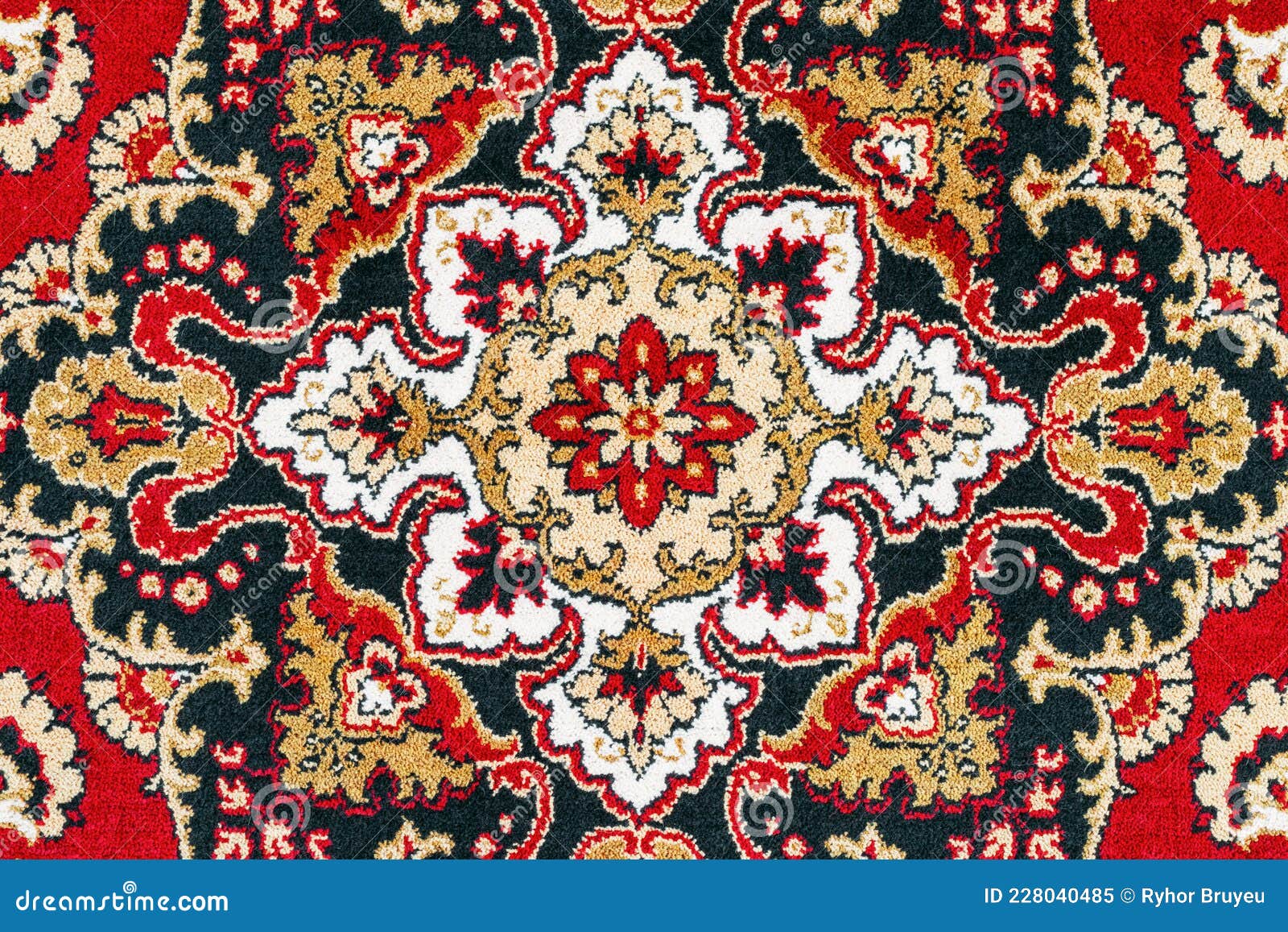 Oriental Persian Carpet Texture Background With East Patterns. Royalty ...