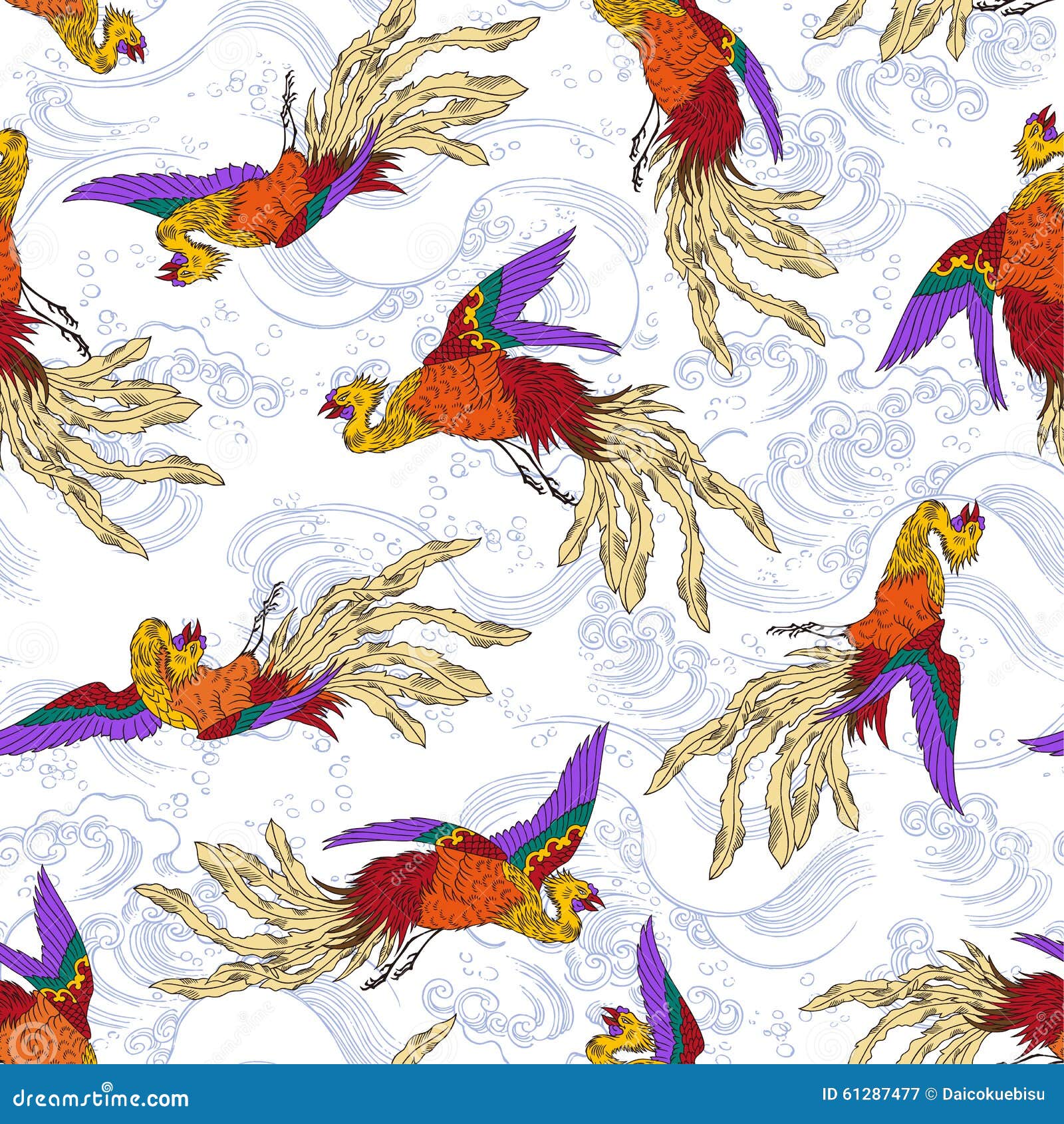 Oriental phoenix pattern stock illustration. Illustration of forceful ...