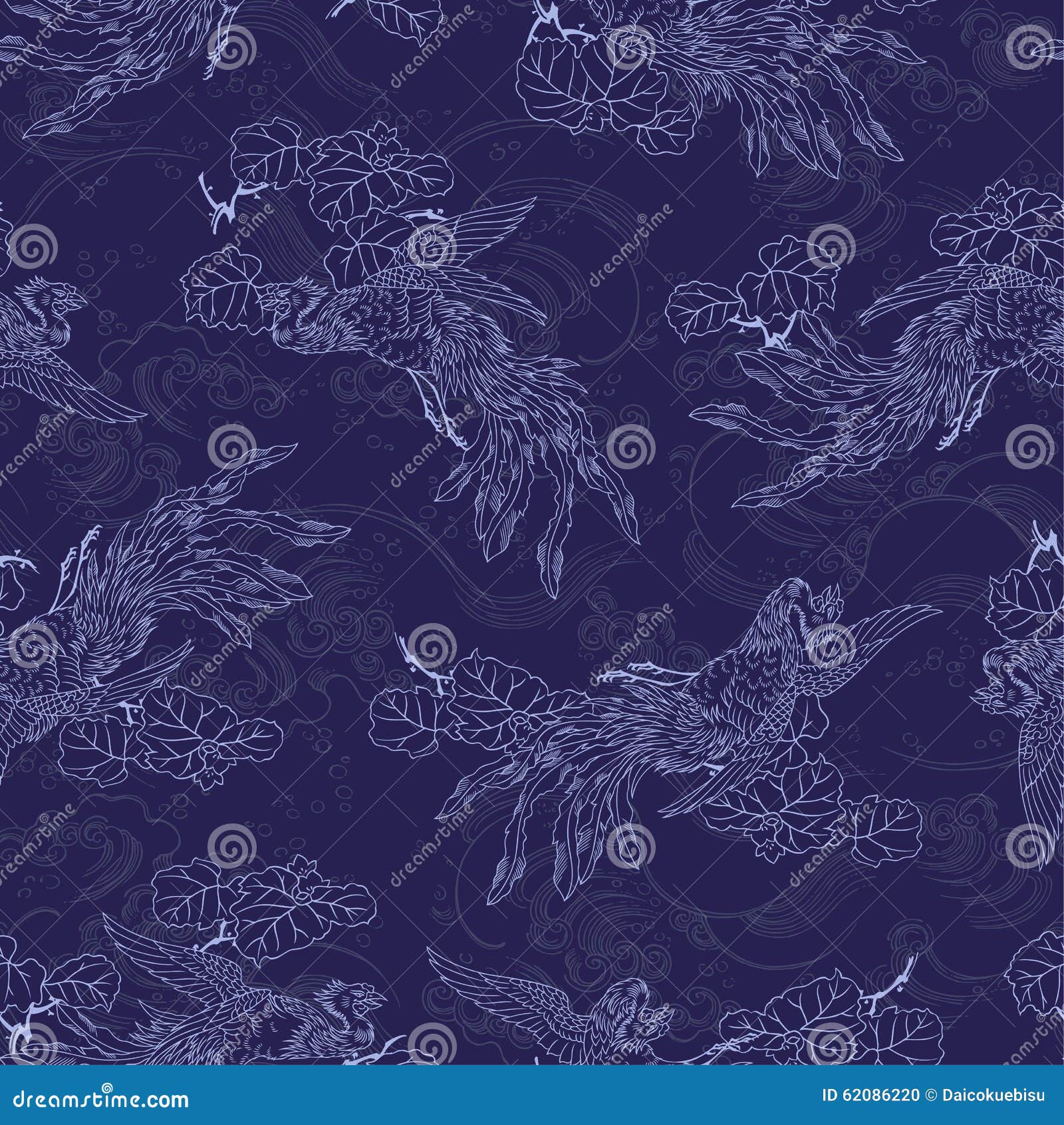 Oriental phoenix pattern stock illustration. Illustration of ...