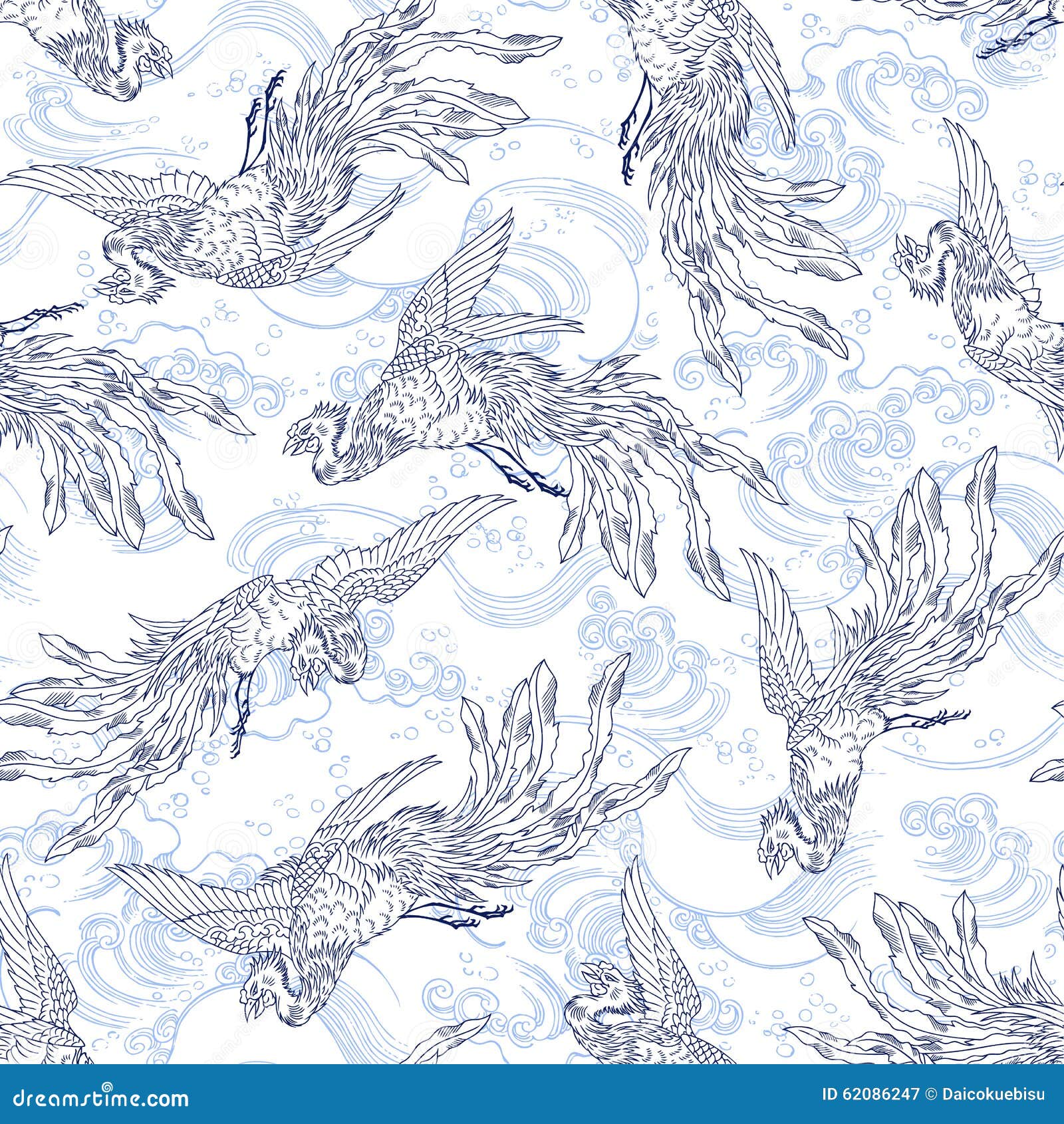 Oriental phoenix pattern stock illustration. Illustration of ...