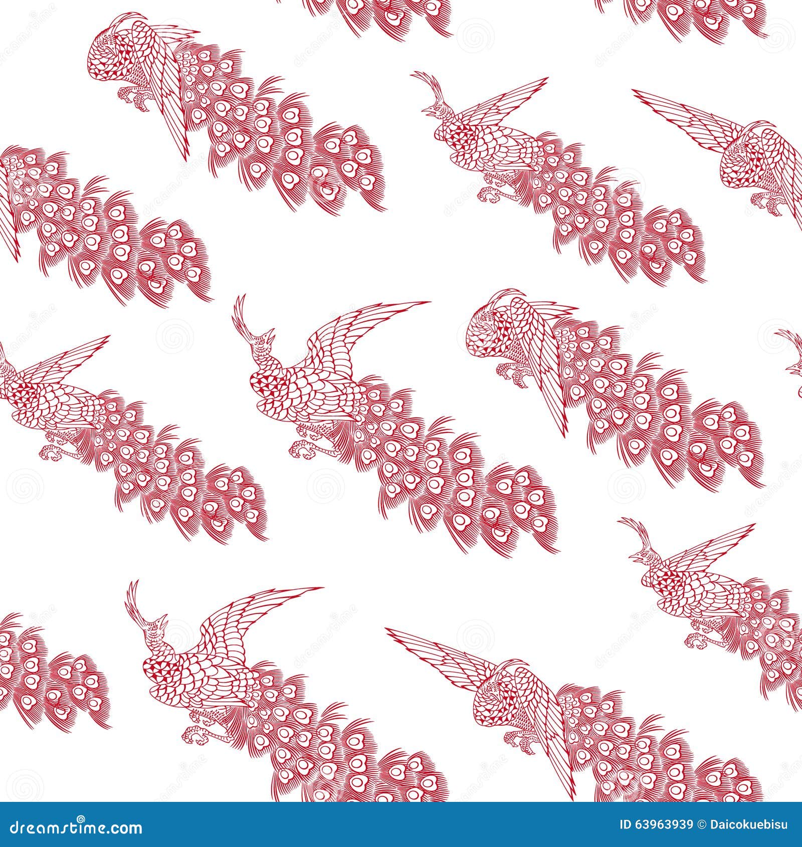 Oriental phoenix pattern stock illustration. Illustration of classic ...