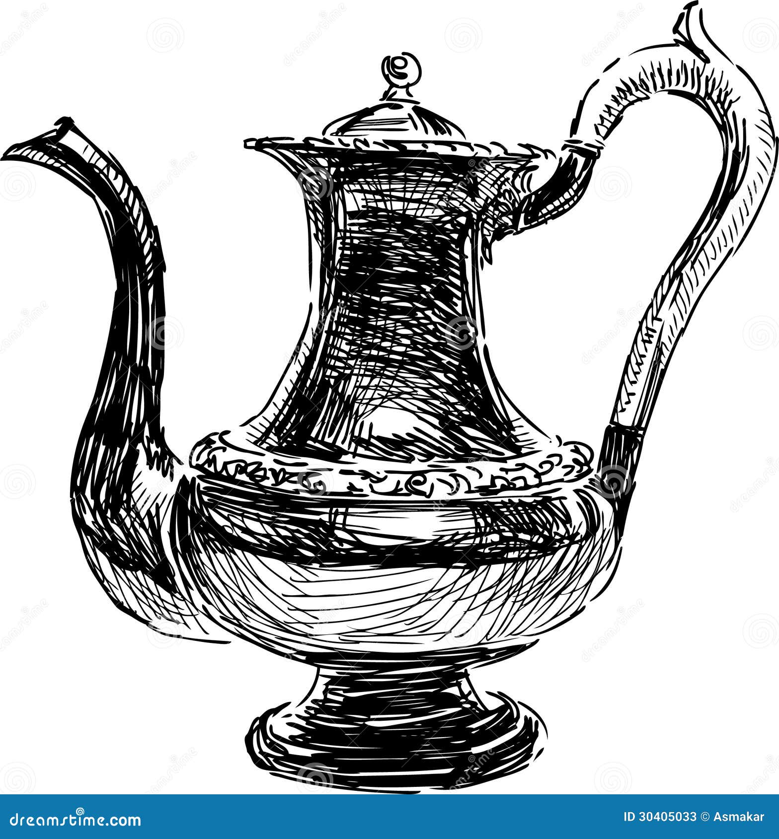 Oriental pitcher stock vector. Illustration of object - 30405033