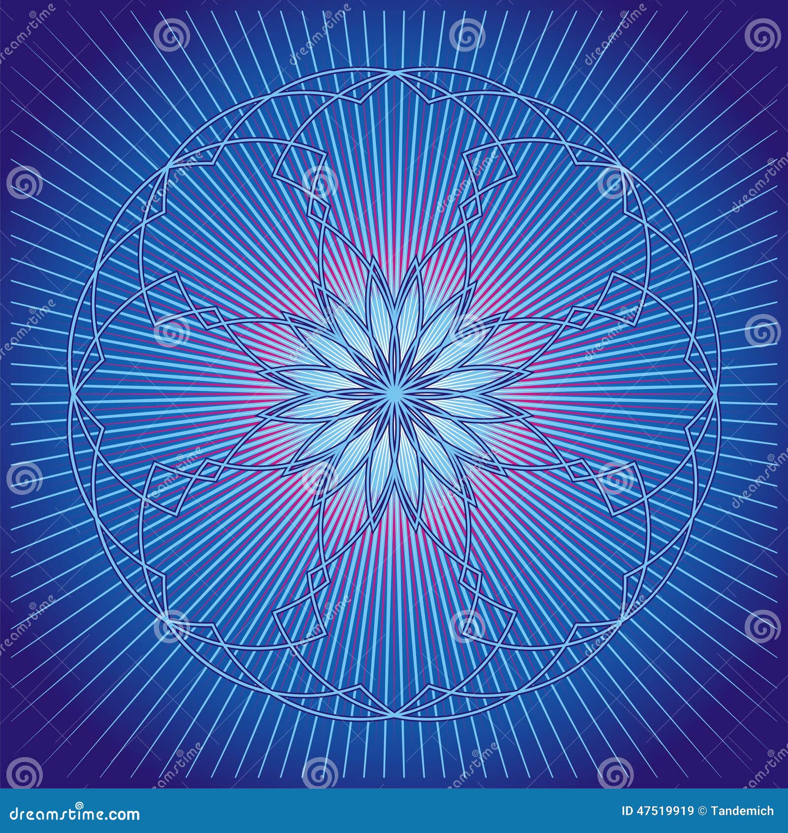 Oriental rosette pattern stock illustration. Illustration of antique ...