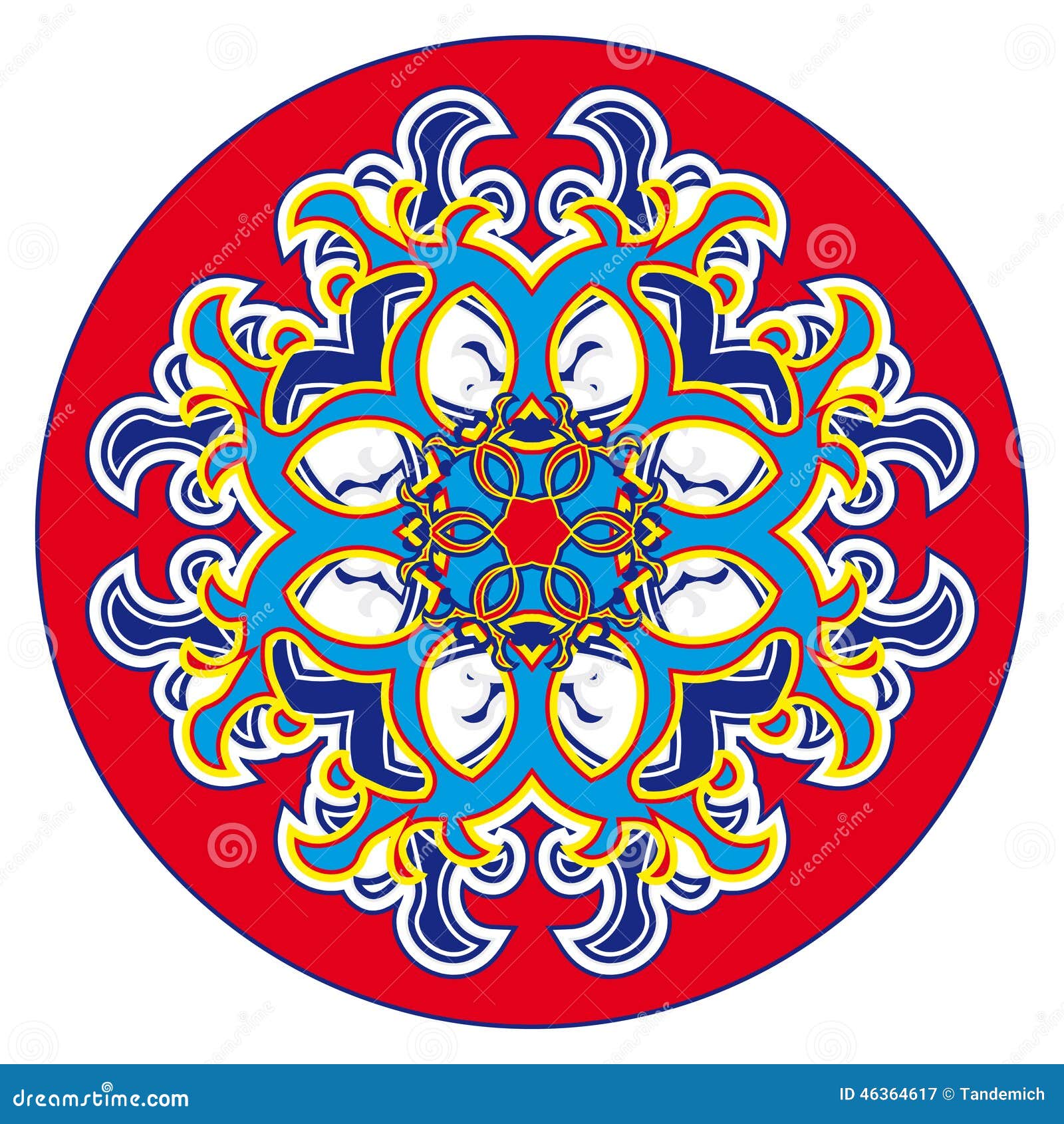 Oriental rosette pattern stock illustration. Illustration of spain ...