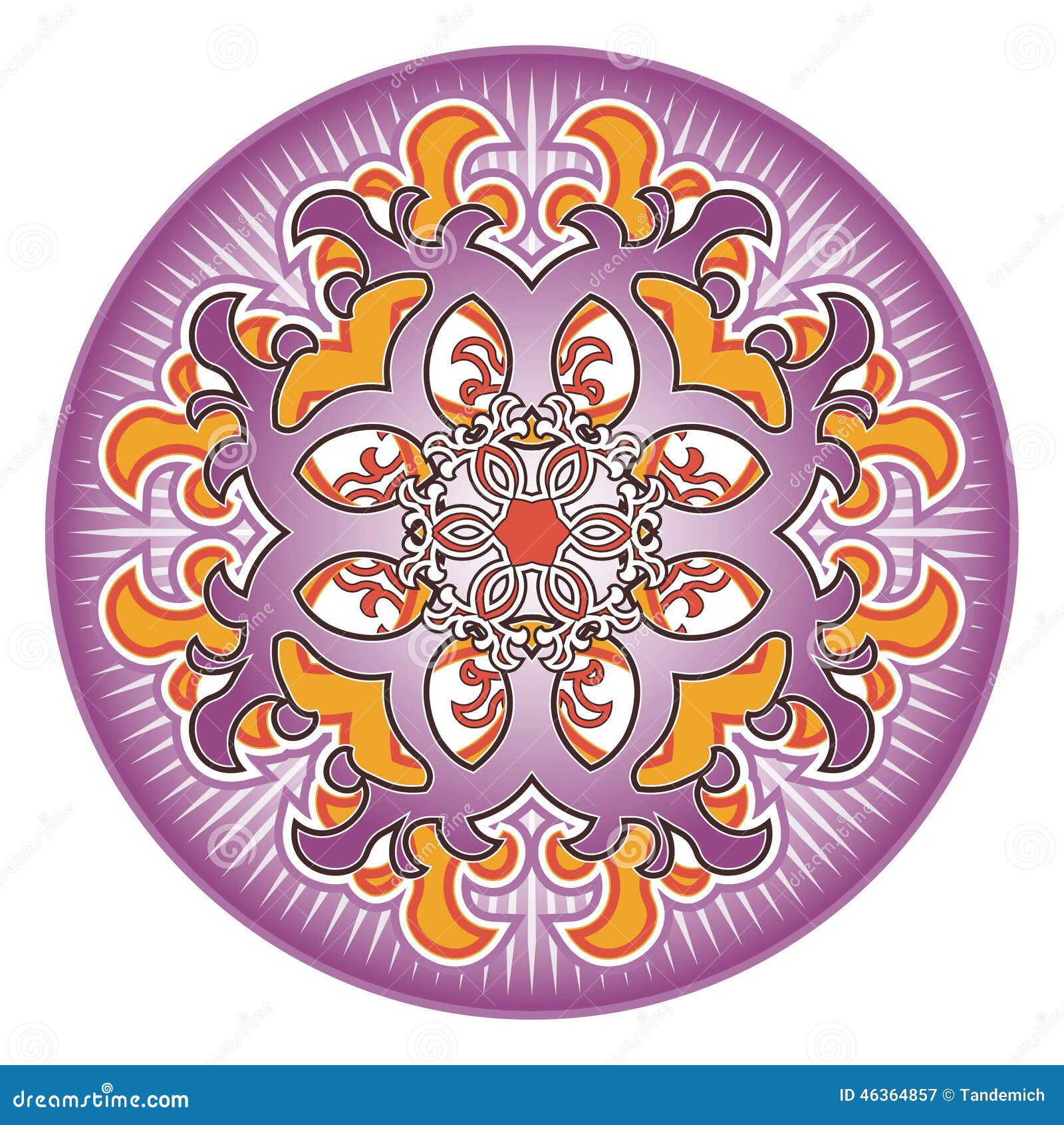 Oriental rosette pattern stock illustration. Illustration of ...