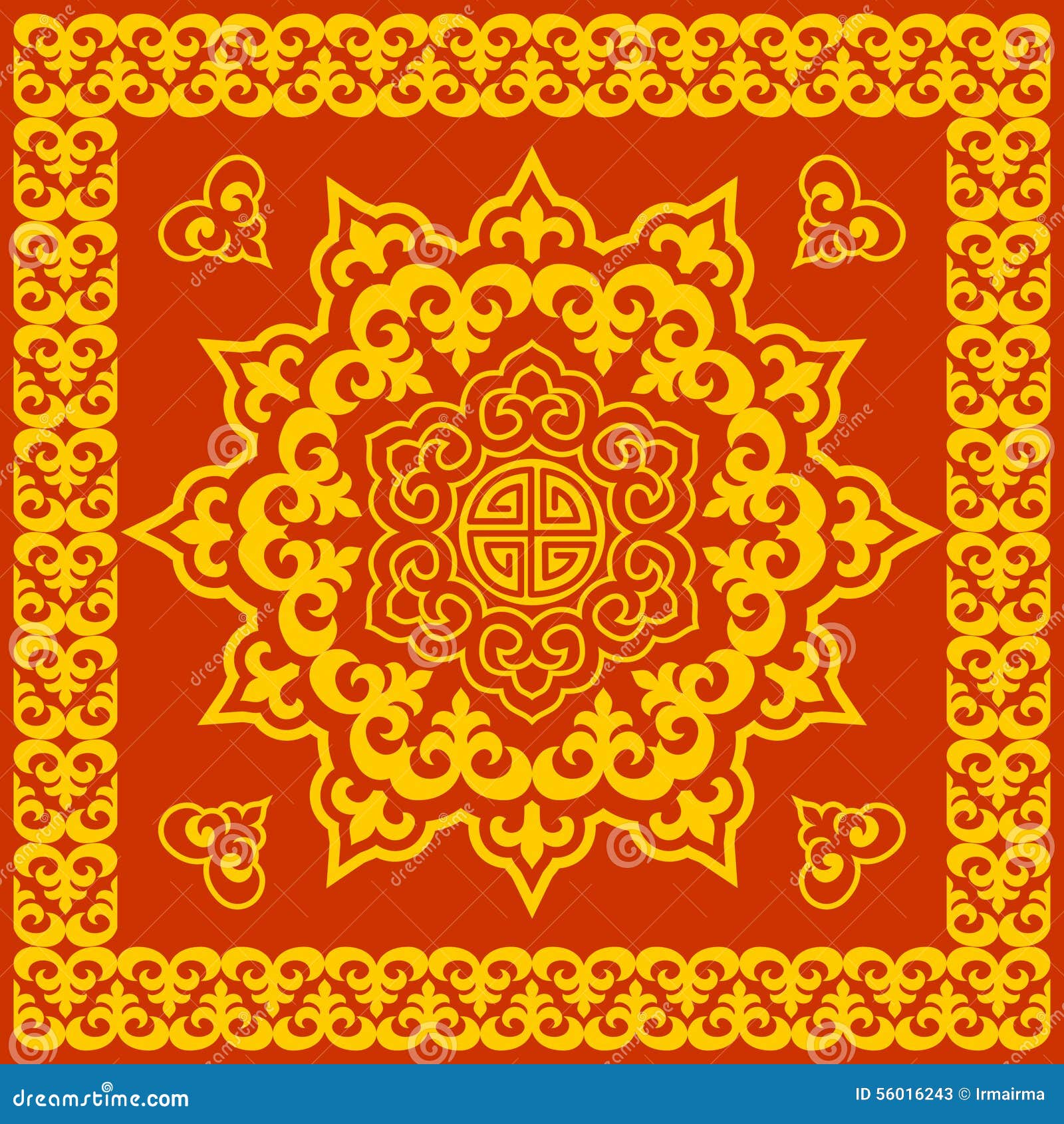 Oriental round pattern stock vector. Illustration of circle - 56016243