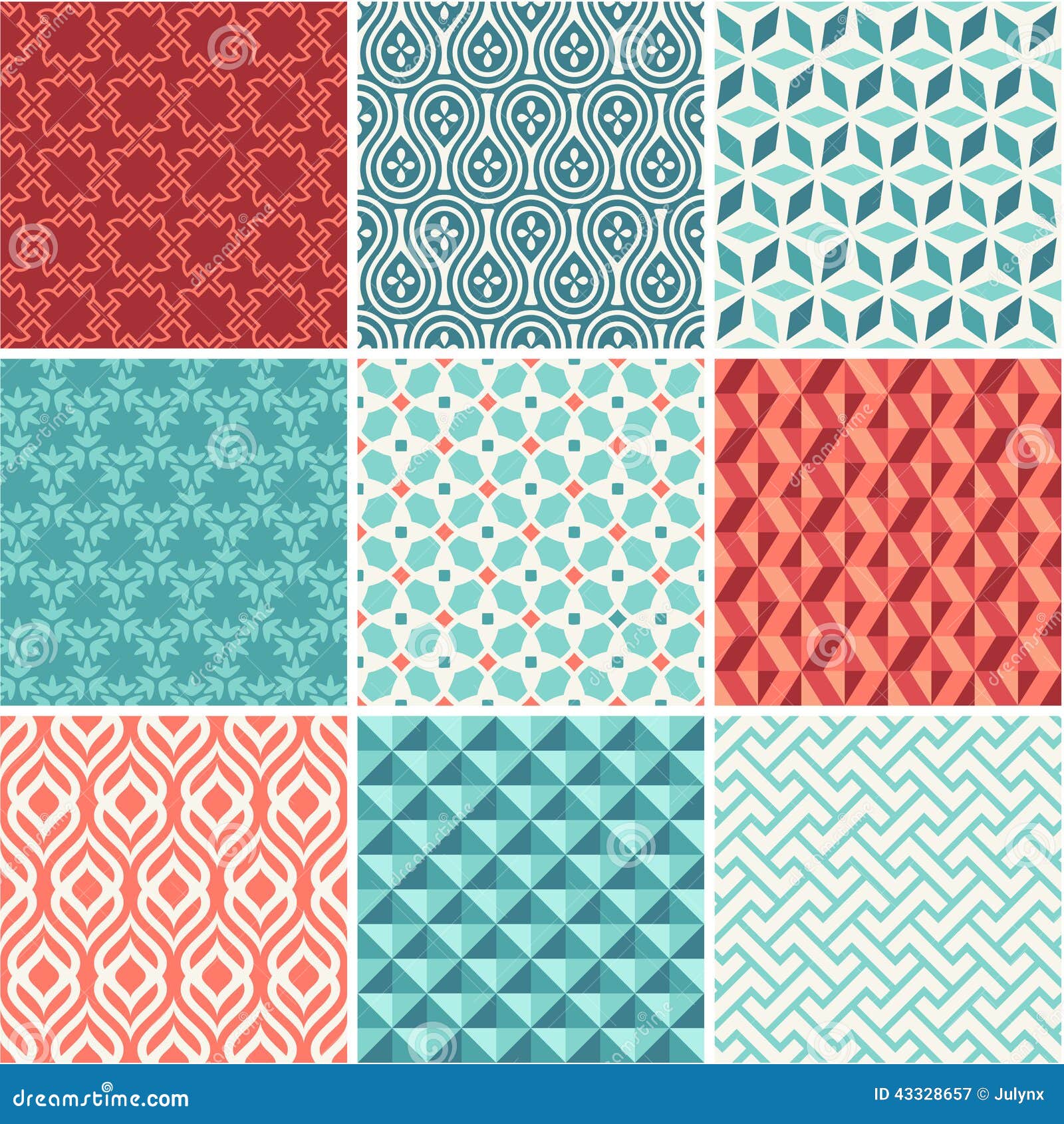 Oriental Seamless Pattern Collection Stock Vector - Illustration of ...