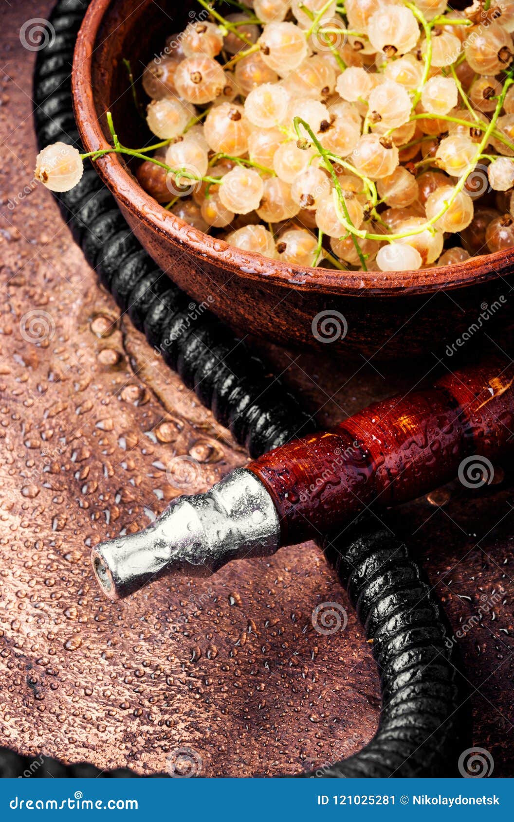 Oriental Shisha with White Currant Stock Image - Image of calabash ...