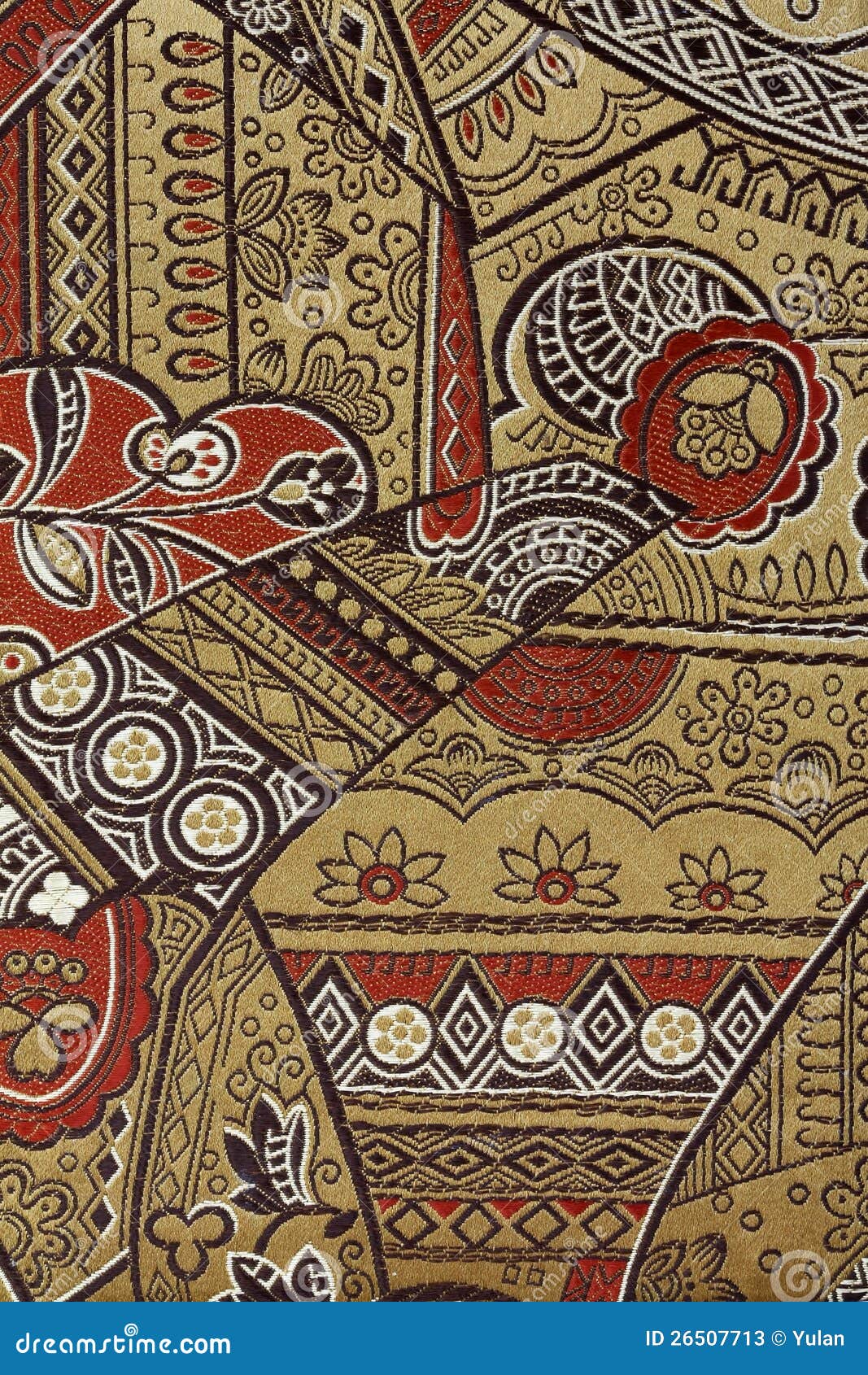 Oriental Silk Fabric Pattern Stock Image - Image of decoration ...