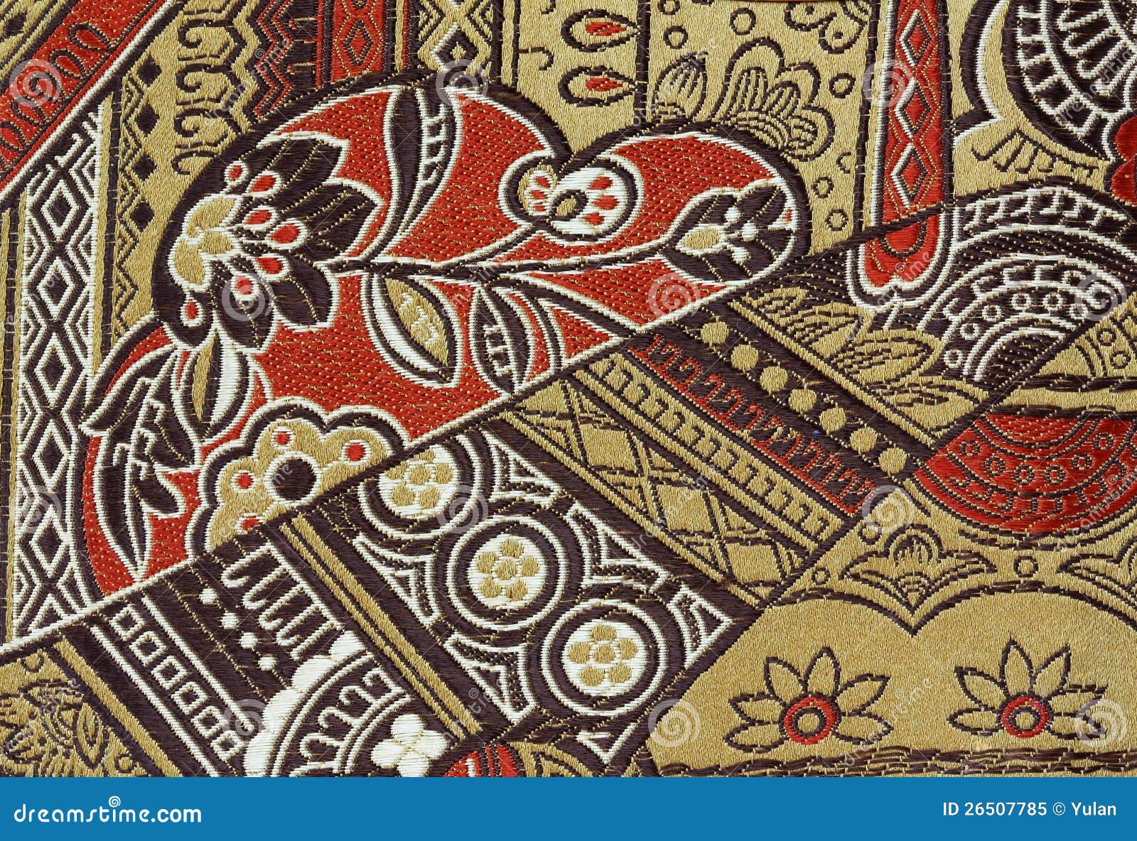 Oriental Silk Fabric Pattern Stock Image - Image of chinese, drawing ...
