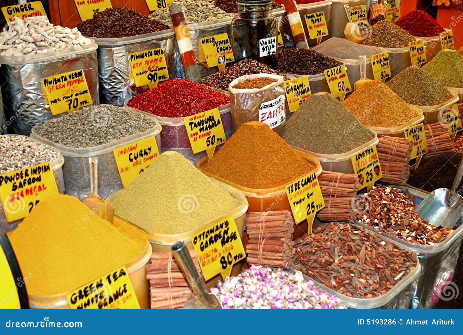 Oriental Spices-Turkey Market Stock Photo - Image of cuisine, market ...