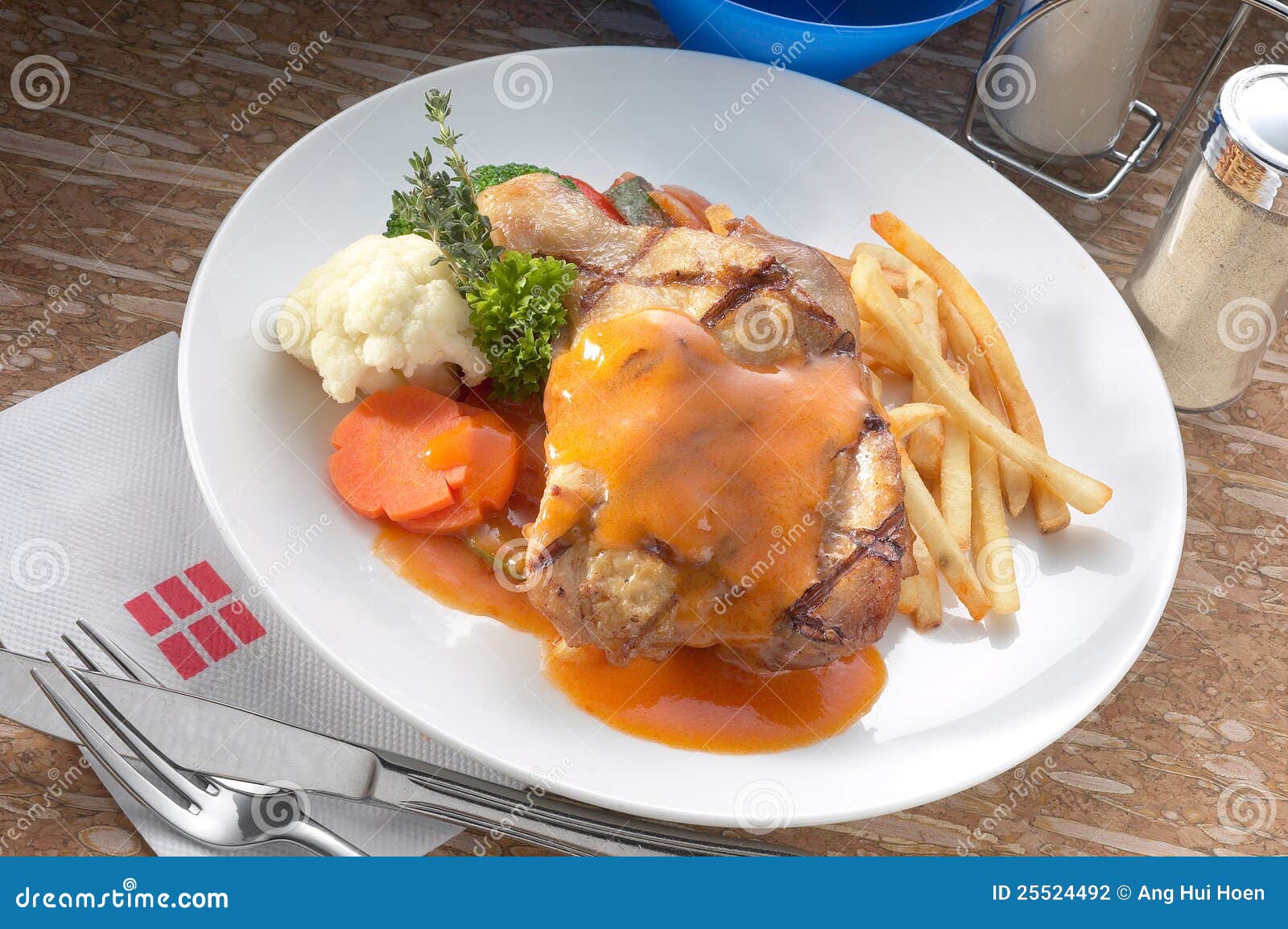 Oriental Style Chicken Chop Stock Photo - Image of menu, meat: 25524492