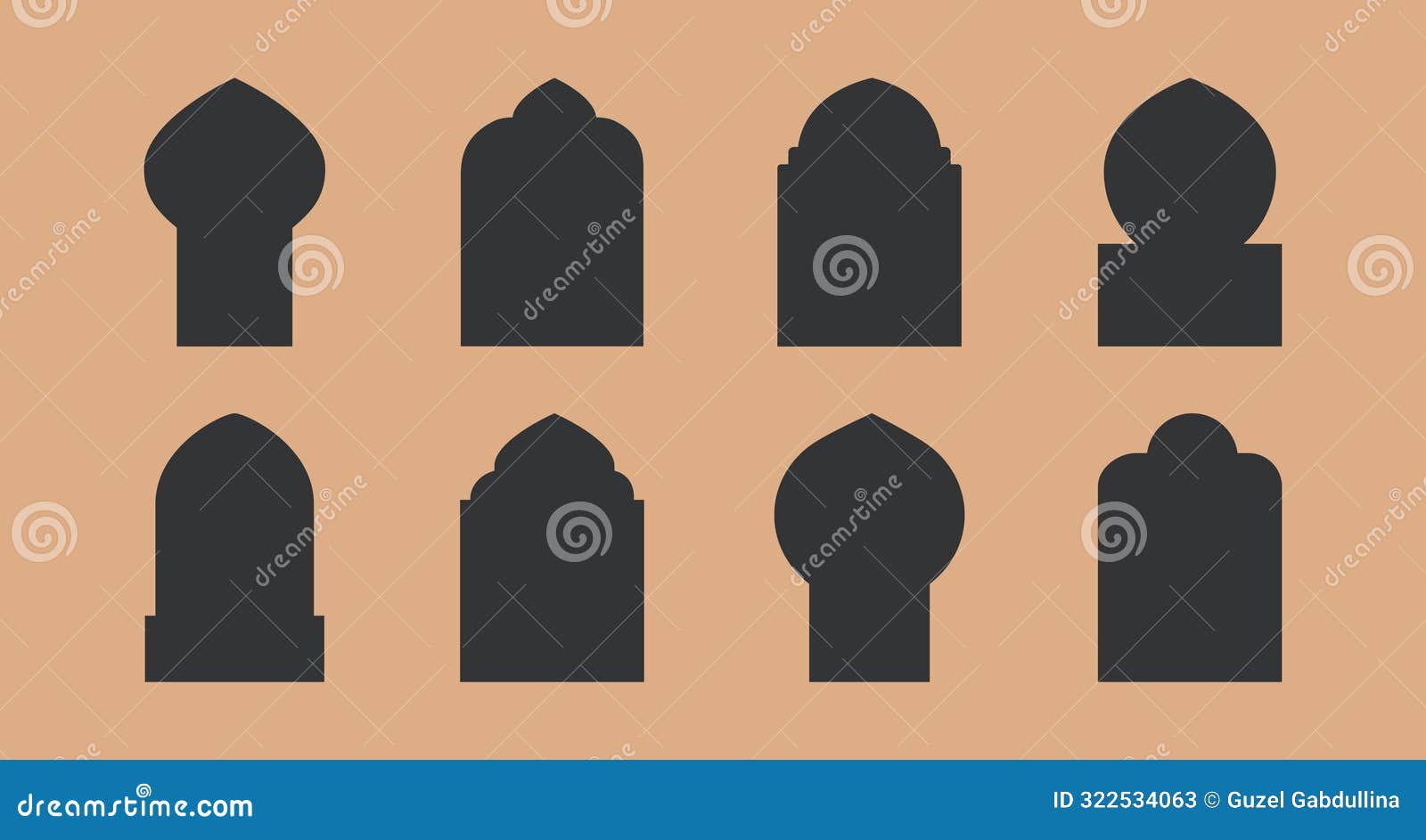 Oriental Style Modern Islamic Windows, Arc, Arch, Gate. Ramadan and Eid ...
