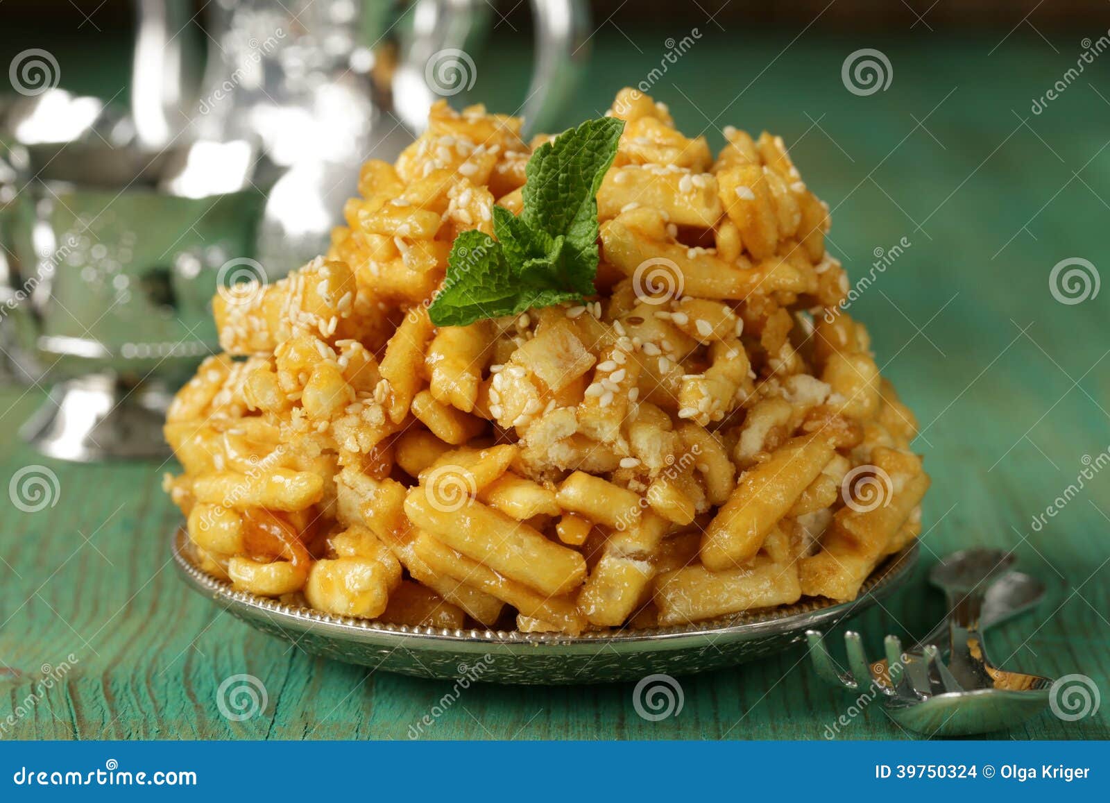 Oriental Sweets (chak-chak) with Honey and Sesame Stock Photo - Image ...