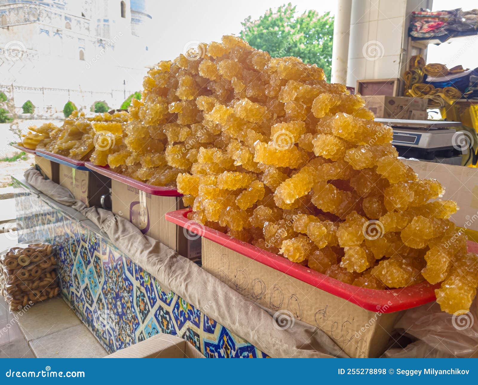 Oriental Sweets Navat, Crystal Sugar, from Grape Juice are Sold at the ...