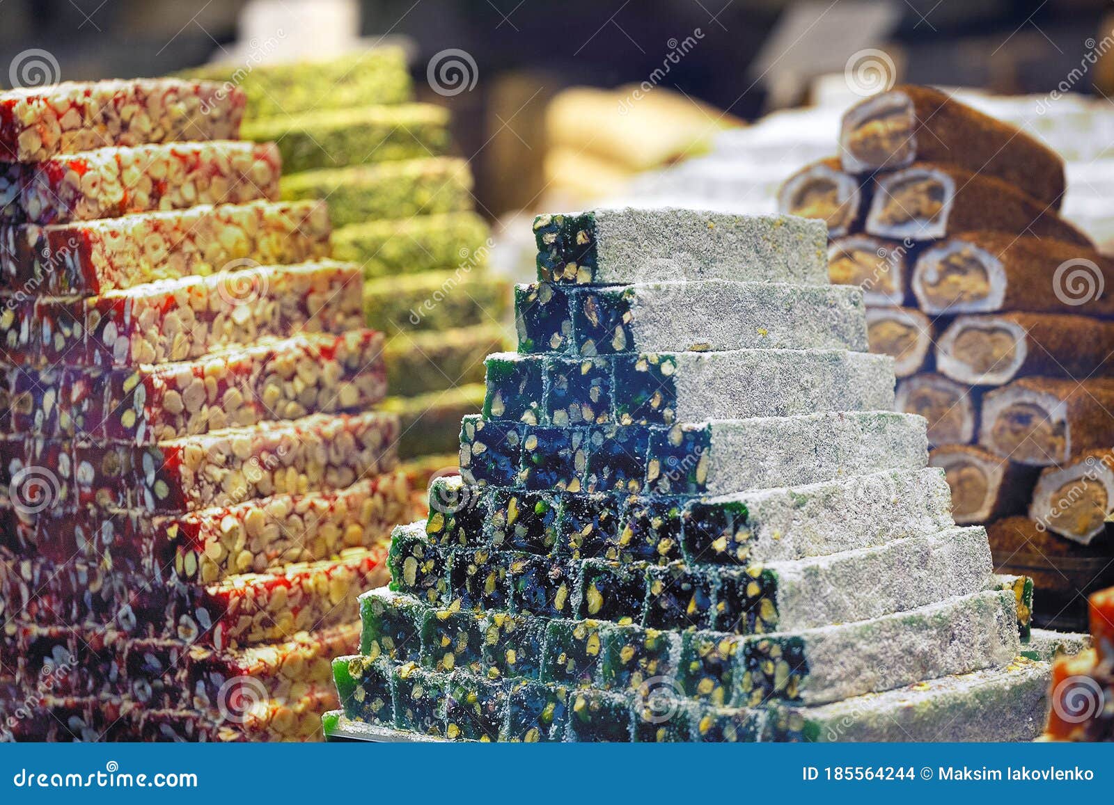 Oriental Sweets, Turkish Delight or Lokum Stock Photo - Image of fruit ...