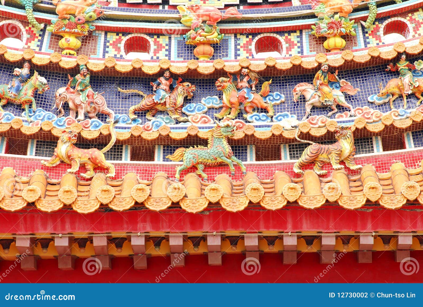 Oriental temple decoration stock photo. Image of architecture - 12730002