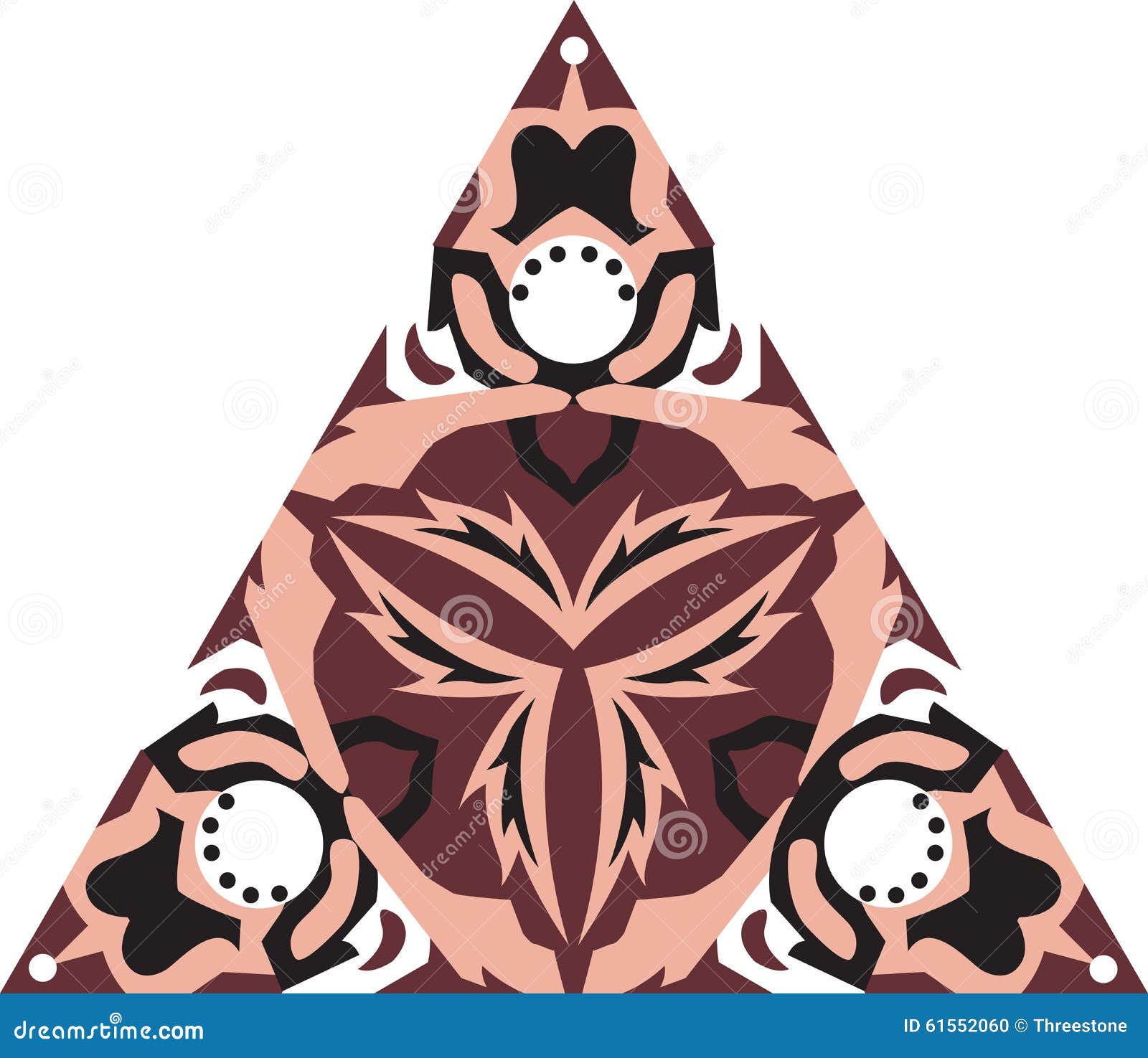 Oriental Traditional Lotus Flower Triangular Pattern Stock Vector ...