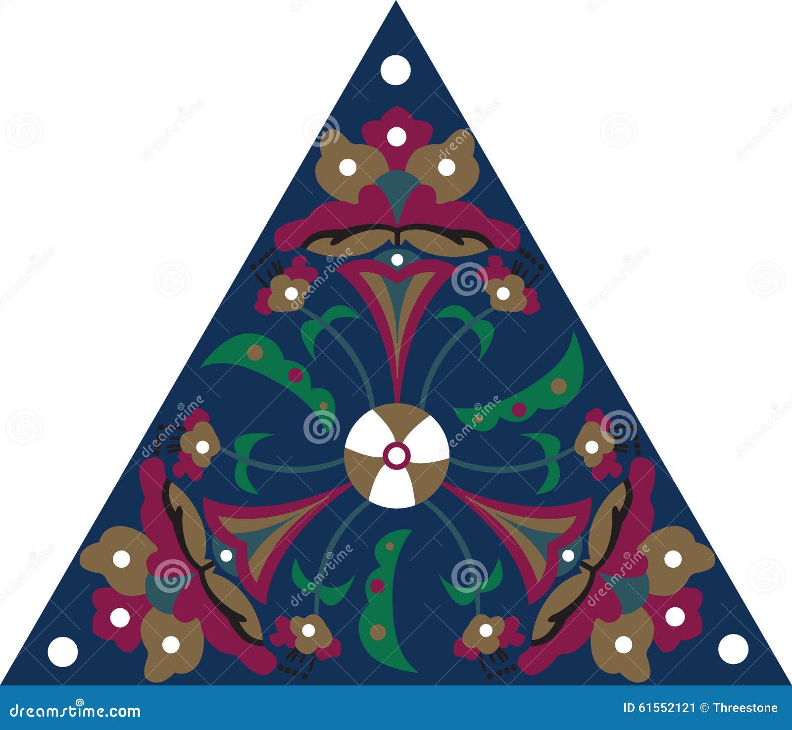 Oriental Traditional Lotus Flower Triangular Pattern Stock Vector ...