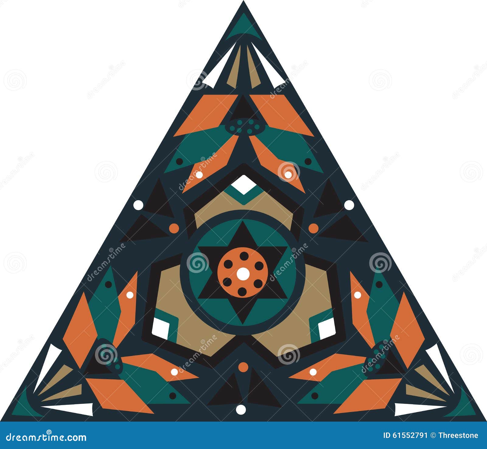 Oriental Traditional Lotus Flower Triangular Pattern Stock Vector ...