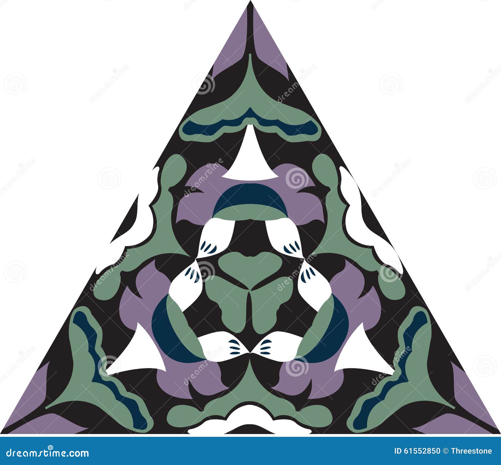 Oriental Traditional Lotus Flower Triangular Pattern Stock Vector ...
