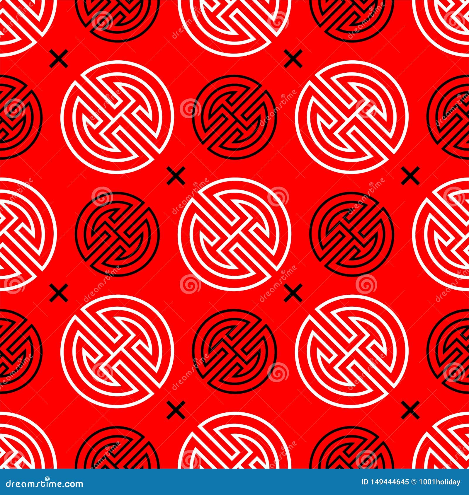 Oriental Traditional Red Chinese Seamless Vector Pattern Stock Vector ...